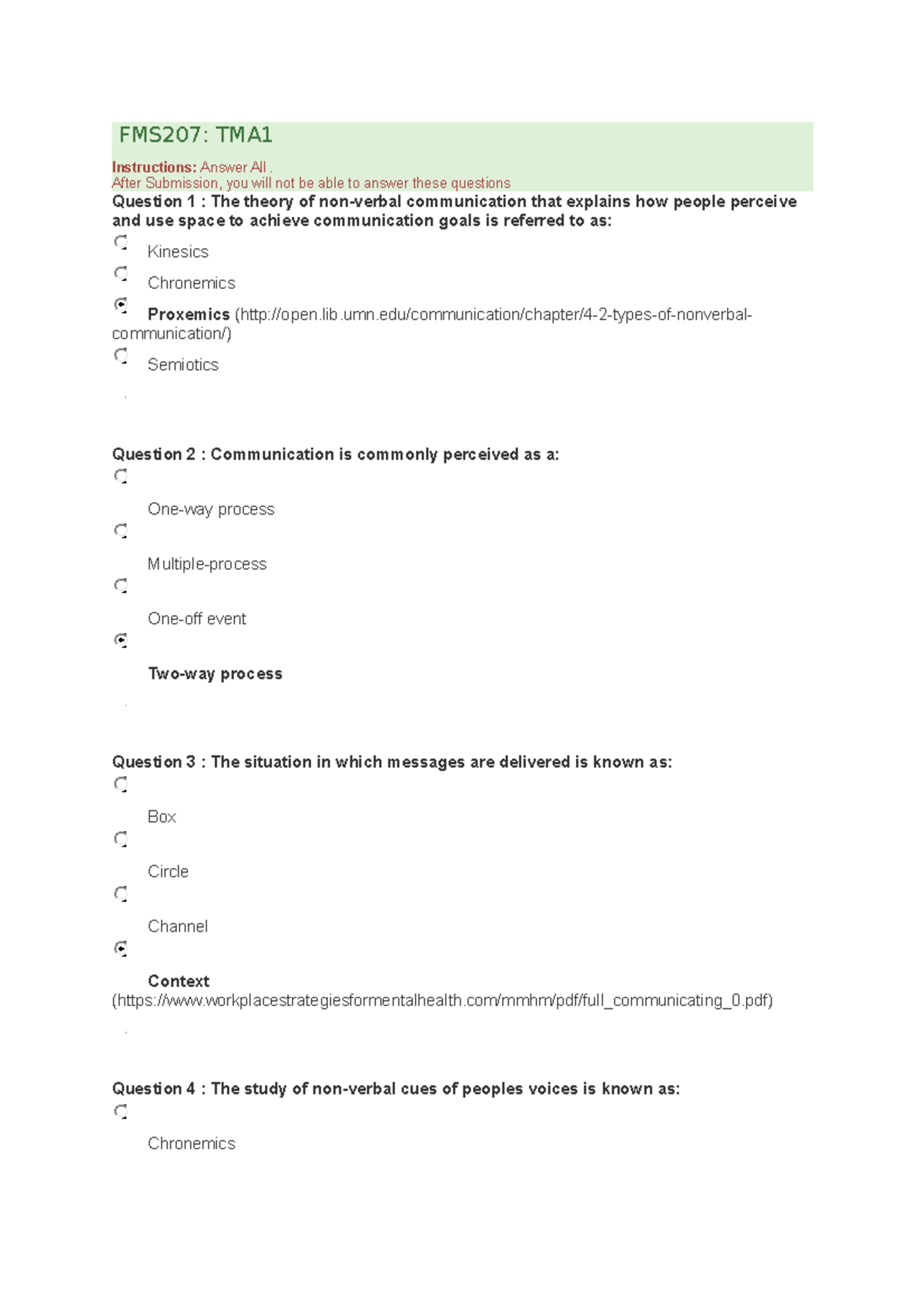 TMA Business Communication National Open University - FMS207: TMA ...
