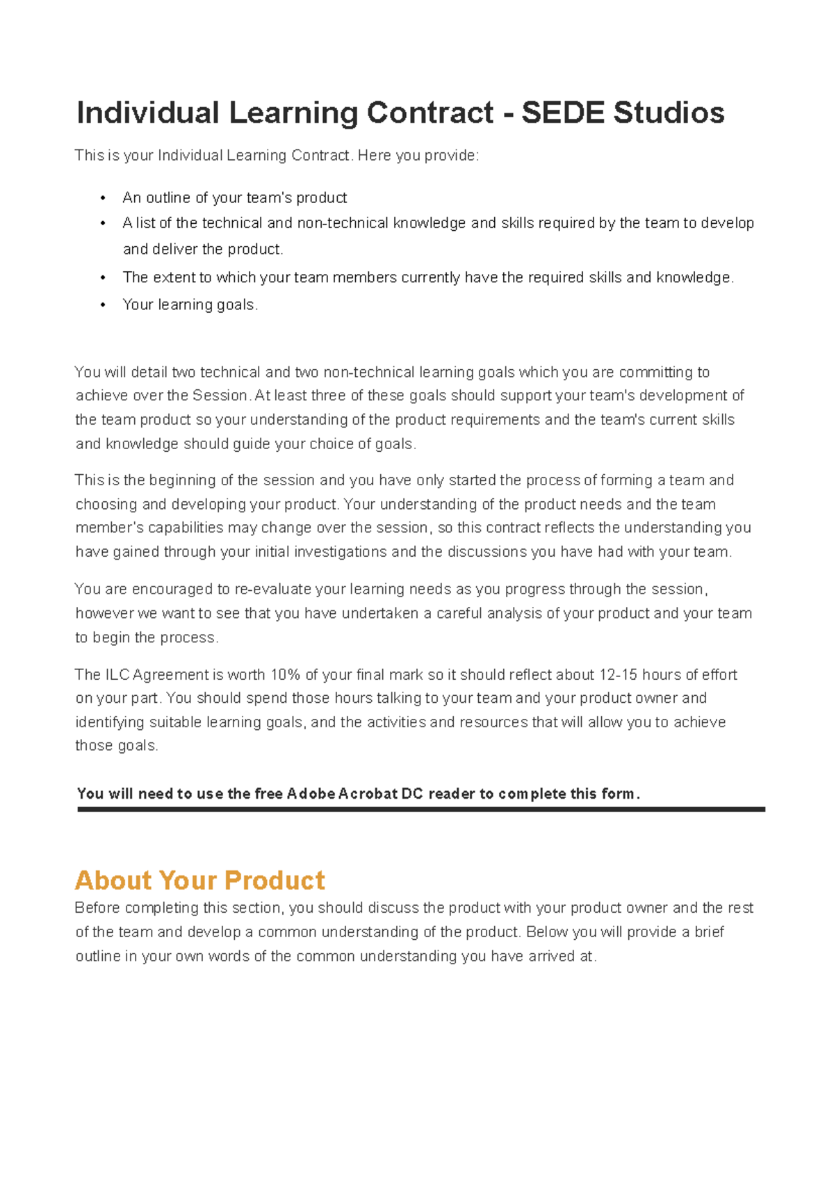 Individual Learning Contract form v3 - Individual Learning Contract ...