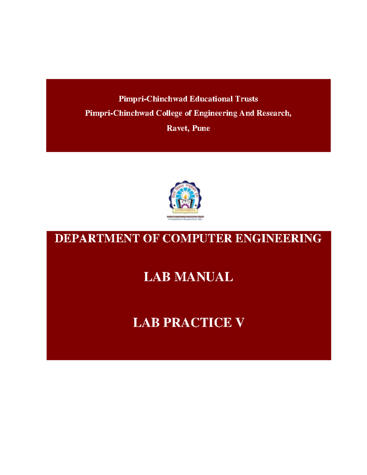 Lp5 lab manual print - Pimpri-Chinchwad Educational Trusts Pimpri ...