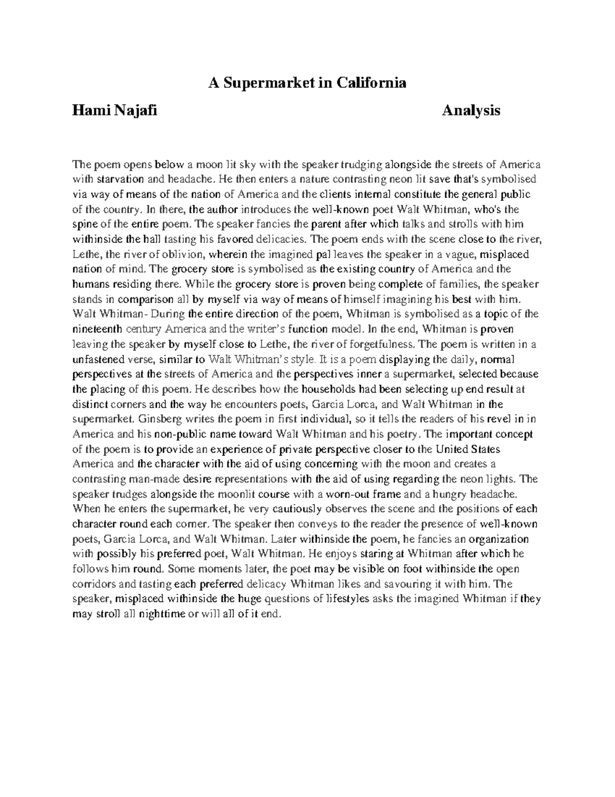 A Supermarket in California - He then enters a nature contrasting neon ...