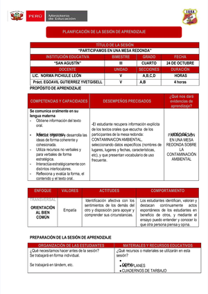 Sesión DE Aprendizaje 08 - I. PARCEMON SALDARRIAGA MONTEJO SESIÓN DE ...