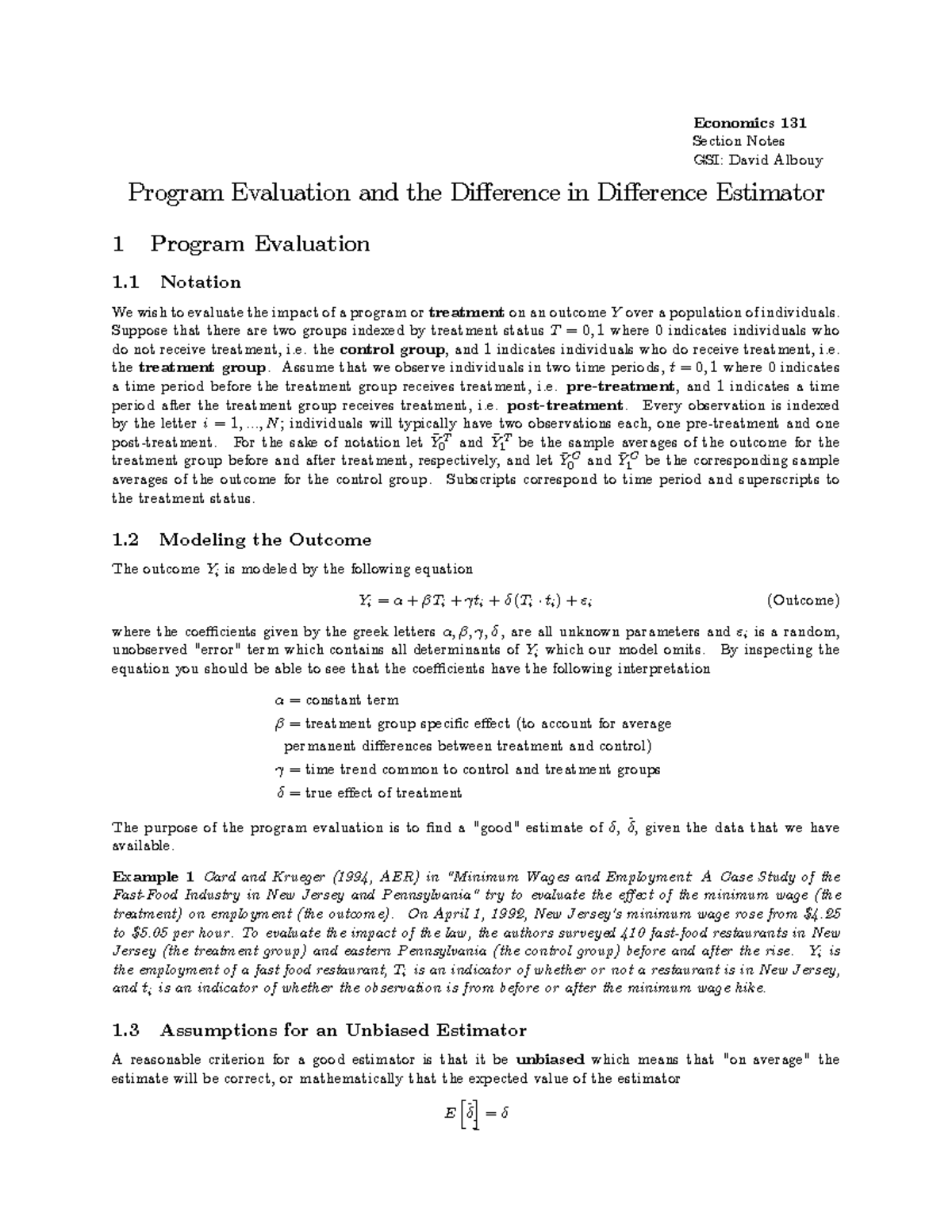 Difference in Difference Brief - MGT 3370 - TTU - Studocu
