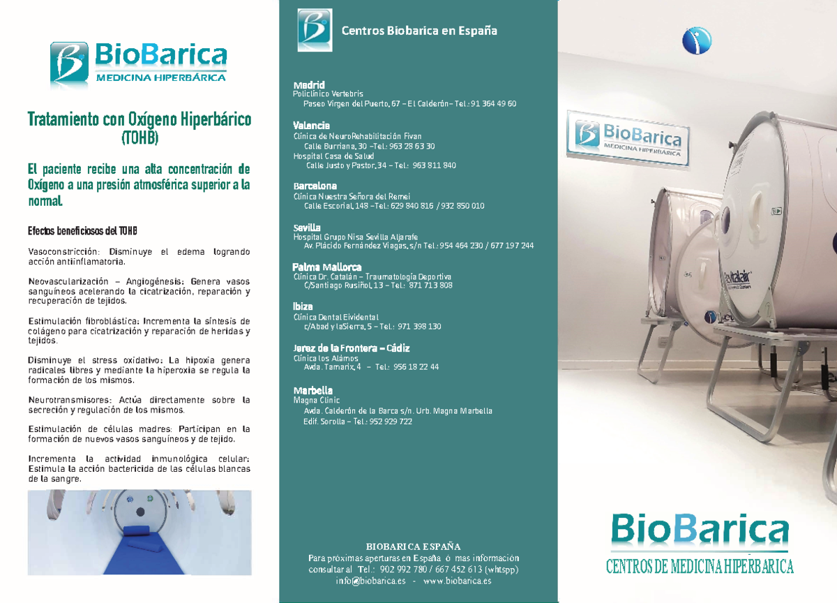 FOTO 1 - BioBarica MEDICINA HIPERBARICA Tratamiento con Oxígeno ...