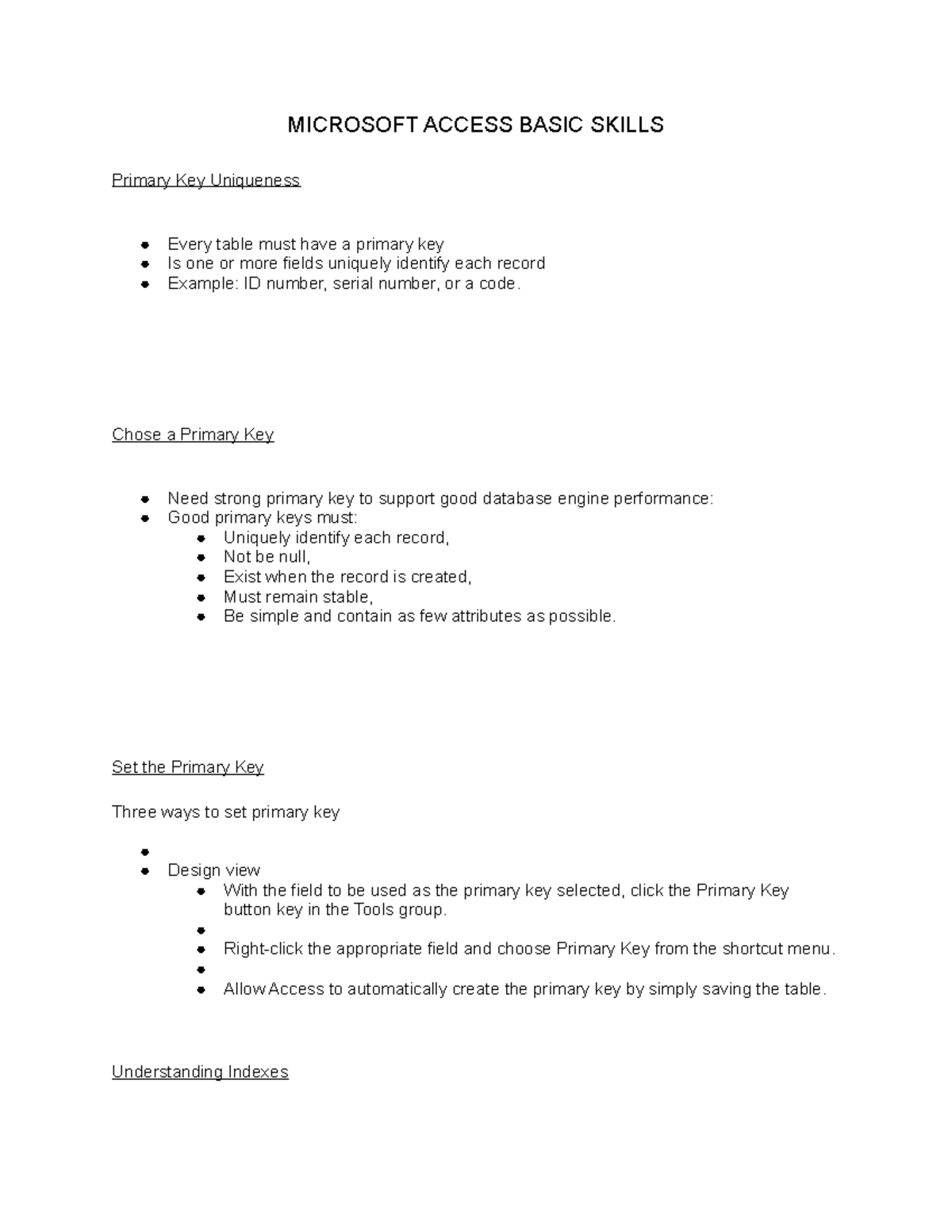 Computer Applications Notes 24 Microsoft Access Basic Skills Part 2 Microsoft Access Basic