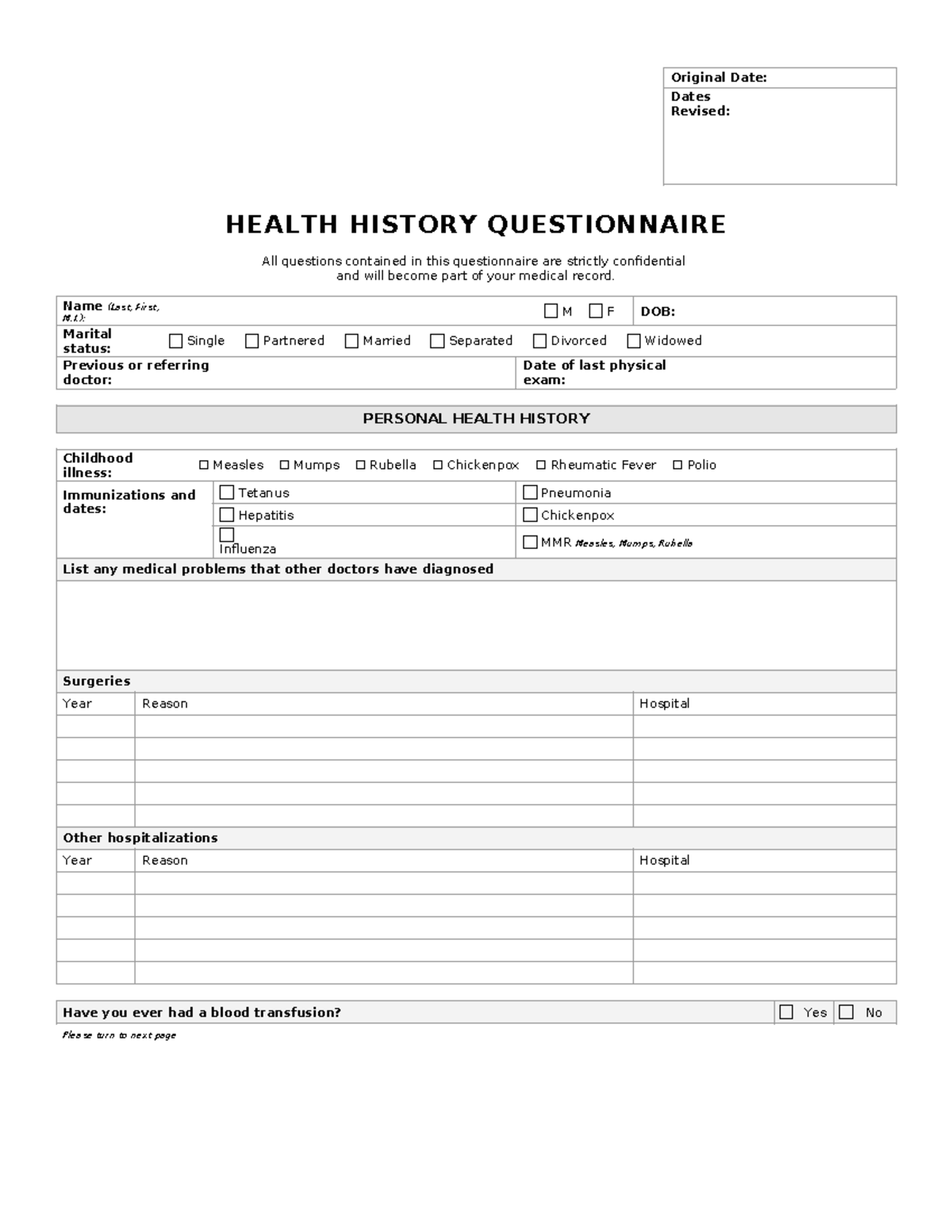 Questionnaire-Template-17 - Original Date: Dates Revised: HEALTH ...