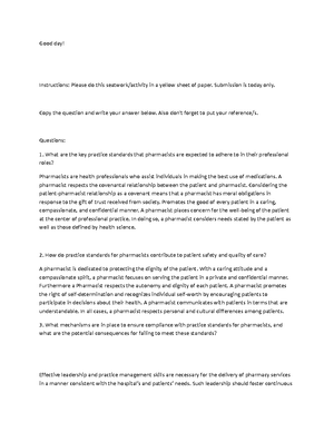 Lesson 3 Lecture - PIPH 111 LESSON 3 Attributes of Pharmacists ...