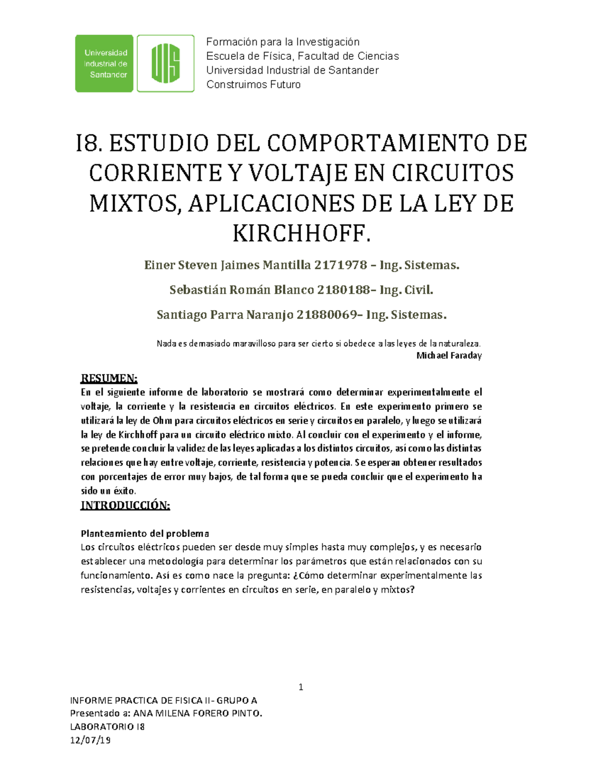 comportamiento del voltaje y corriente - Nota: 4.5 - Warning: TT: undefined function: 32 Warning ...