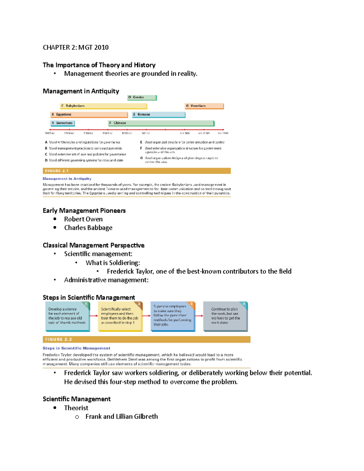 Chapter 2 Notes - CHAPTER 2: MGT 2010 The Importance of Theory and ...