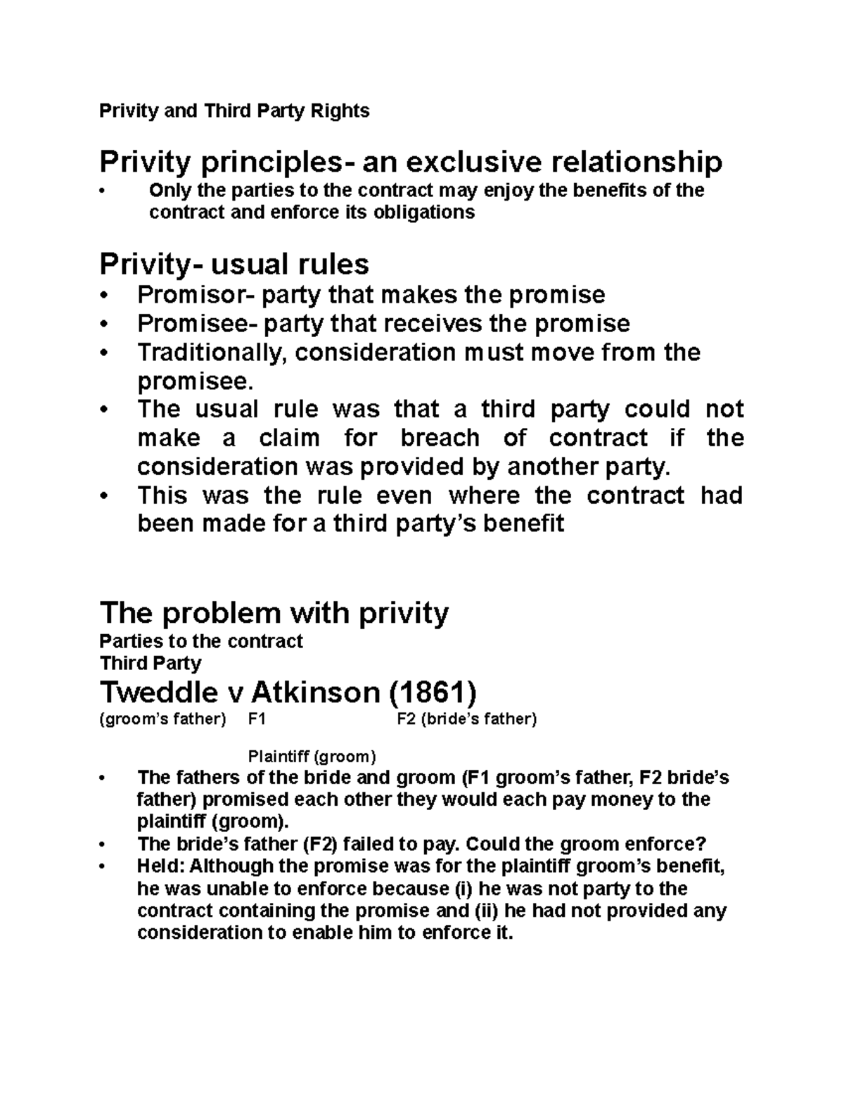 Privity and Third Party Rights - Privity and Third Party Rights Privity ...
