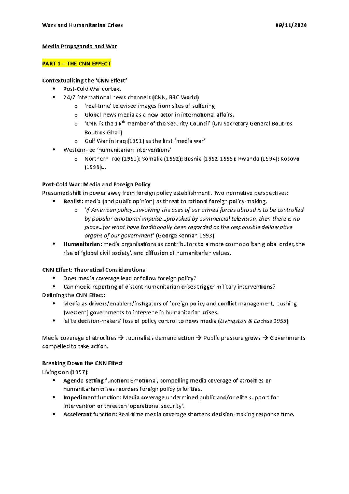 Lecture 6 - Media Propaganda and War - Media Propaganda and War PART 1 ...