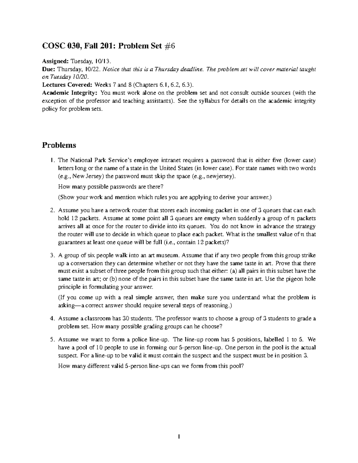 Cosc030 2015 Pset6 This Are Lecture Notes For Computing Cosc 030