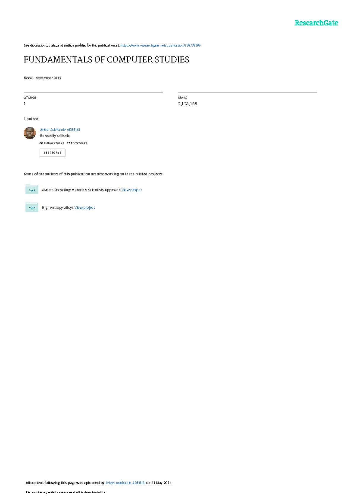 Fundamentals of Computer Studies Expert Solution - See discussions ...