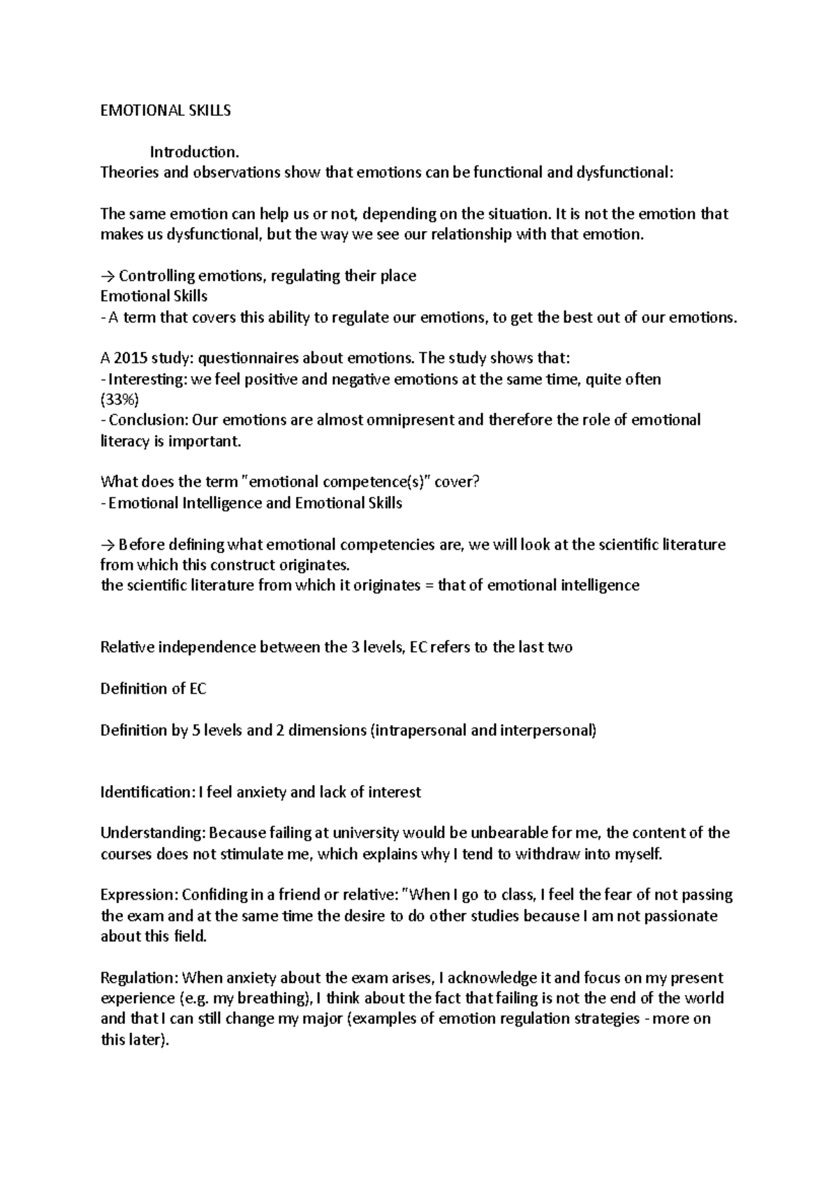 Emotional Skills - General Psychology - EMOTIONAL SKILLS Introduction ...