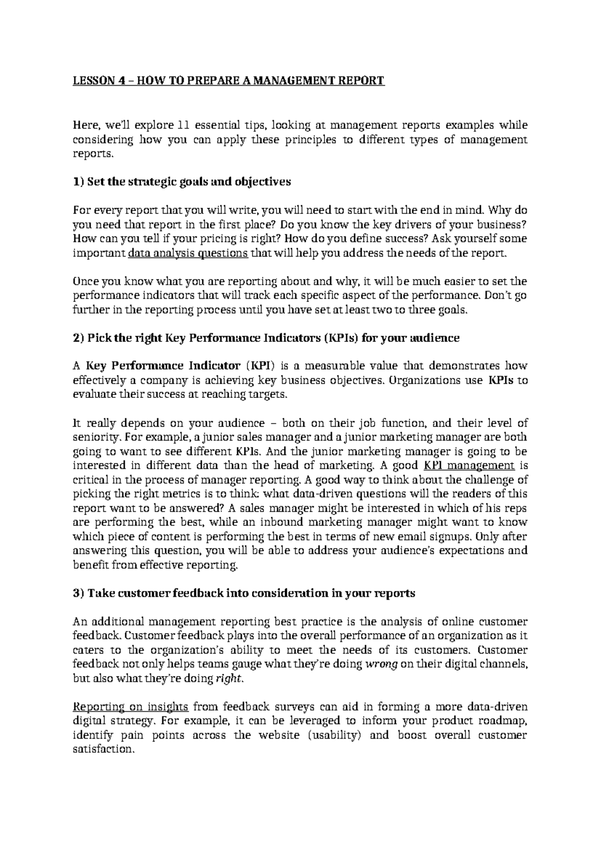 Lesson 4 How to Prepare a Mgt - LESSON 4 – HOW TO PREPARE A MANAGEMENT ...