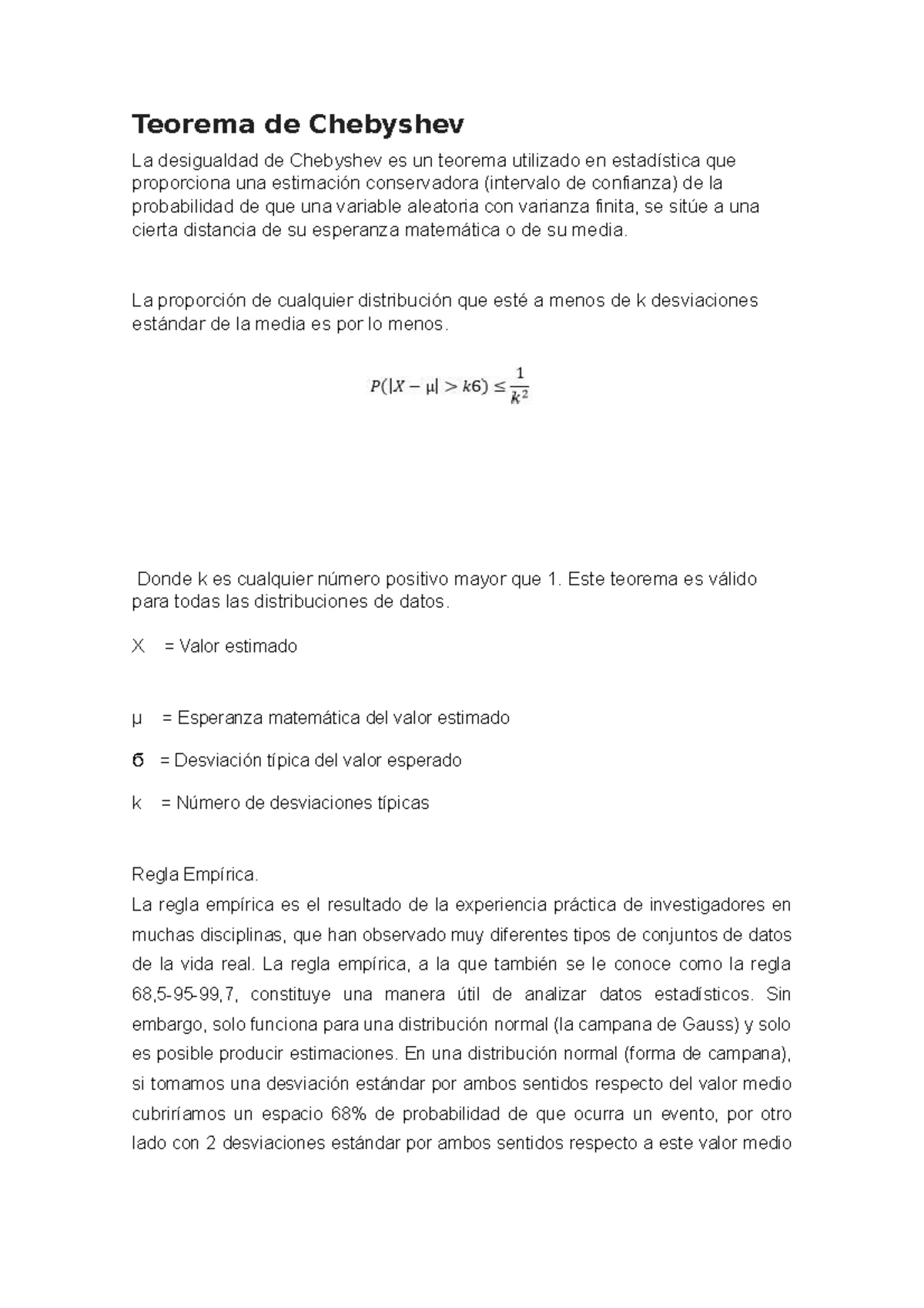 Teorema de chebyshev - Apuntes 1 - Universidad técnica de Machala ...