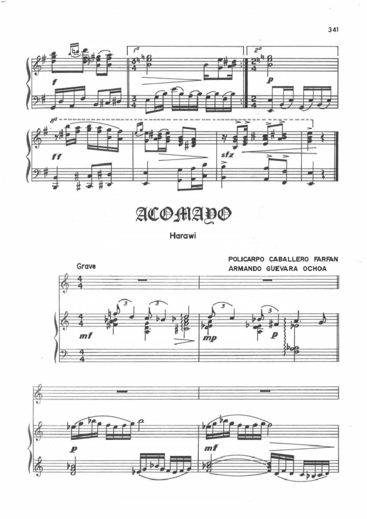 Acomayo - Policarpo Caballero Farfan - 341 2a P ACOMADO Harawi ...