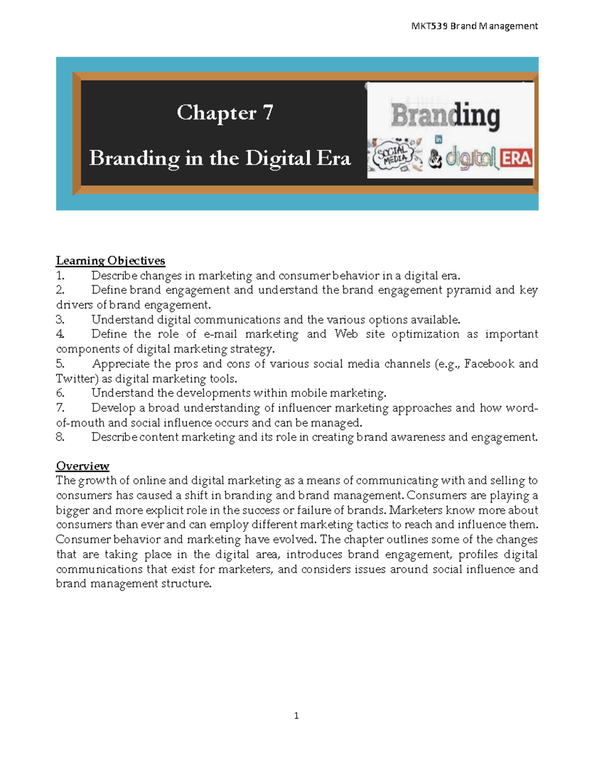 Chapter 07 Branding in the Digital Era - Learning Objectives Describe ...