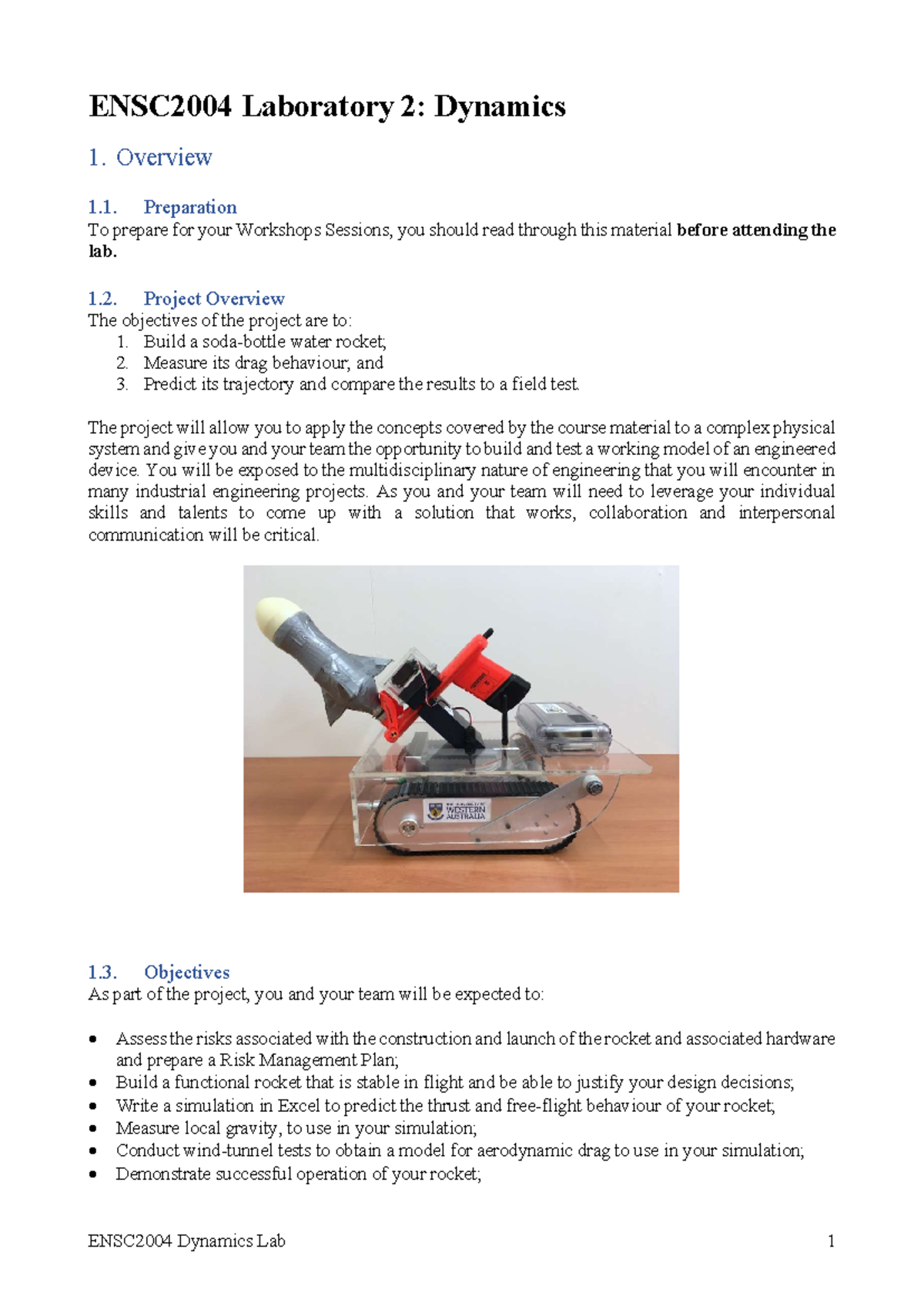 ENSC2004 Engineering Mechanics Dynamics Lab v2-2024S2 - ENSC2004 ...