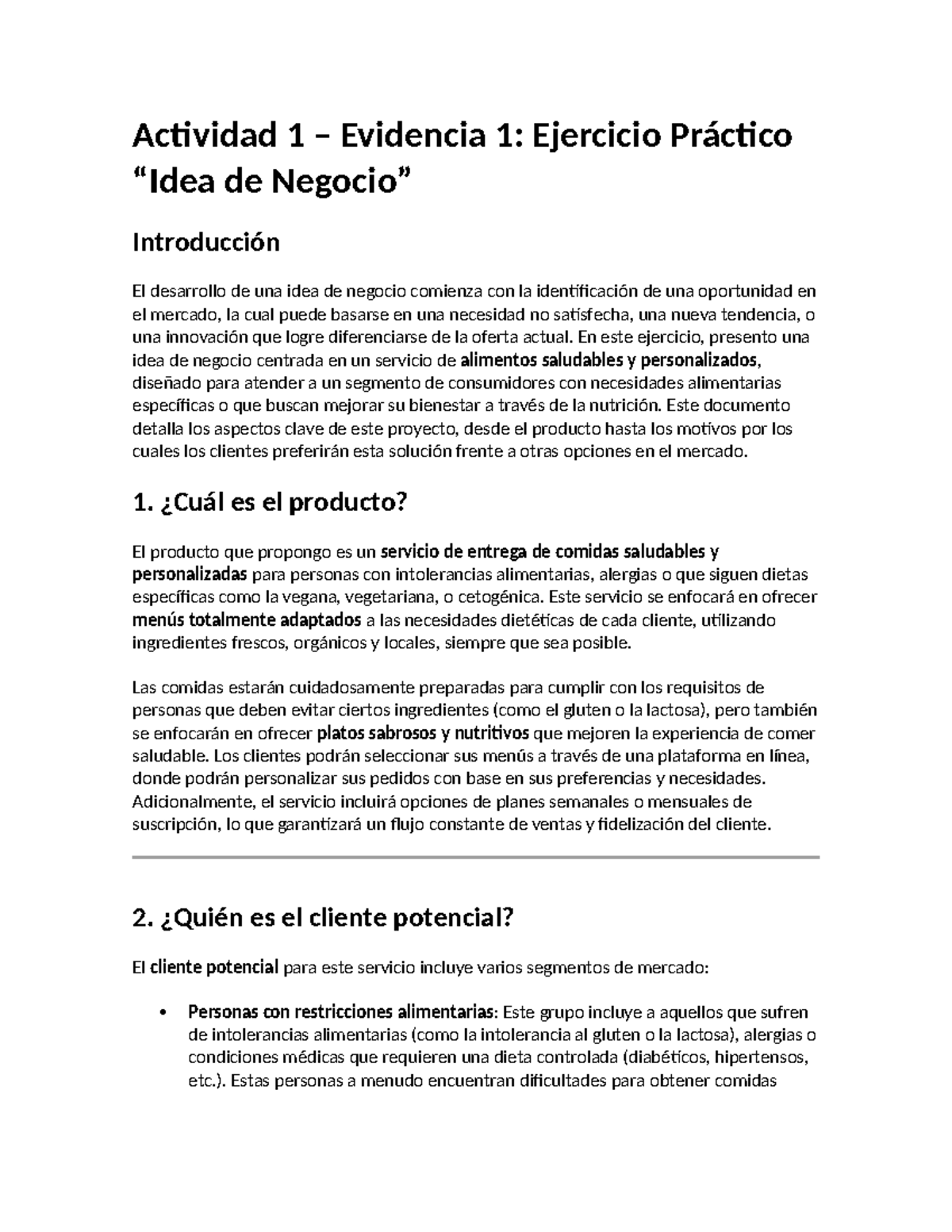 Ejercicio practico Idea de negocio - Actividad 1 – Evidencia 1 ... Ejercicio practico Idea de negocio - Actividad 1 – Evidencia 1 ...