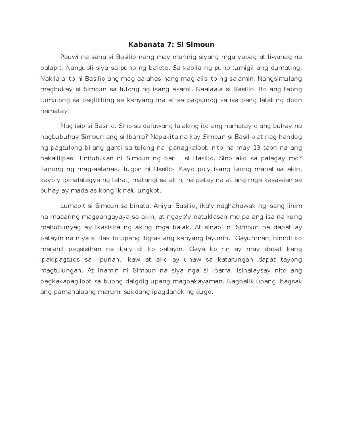 Kabanata 7 - Summary El Filibusterismo - Kabanata 7: Si Simoun Pauwi na ...