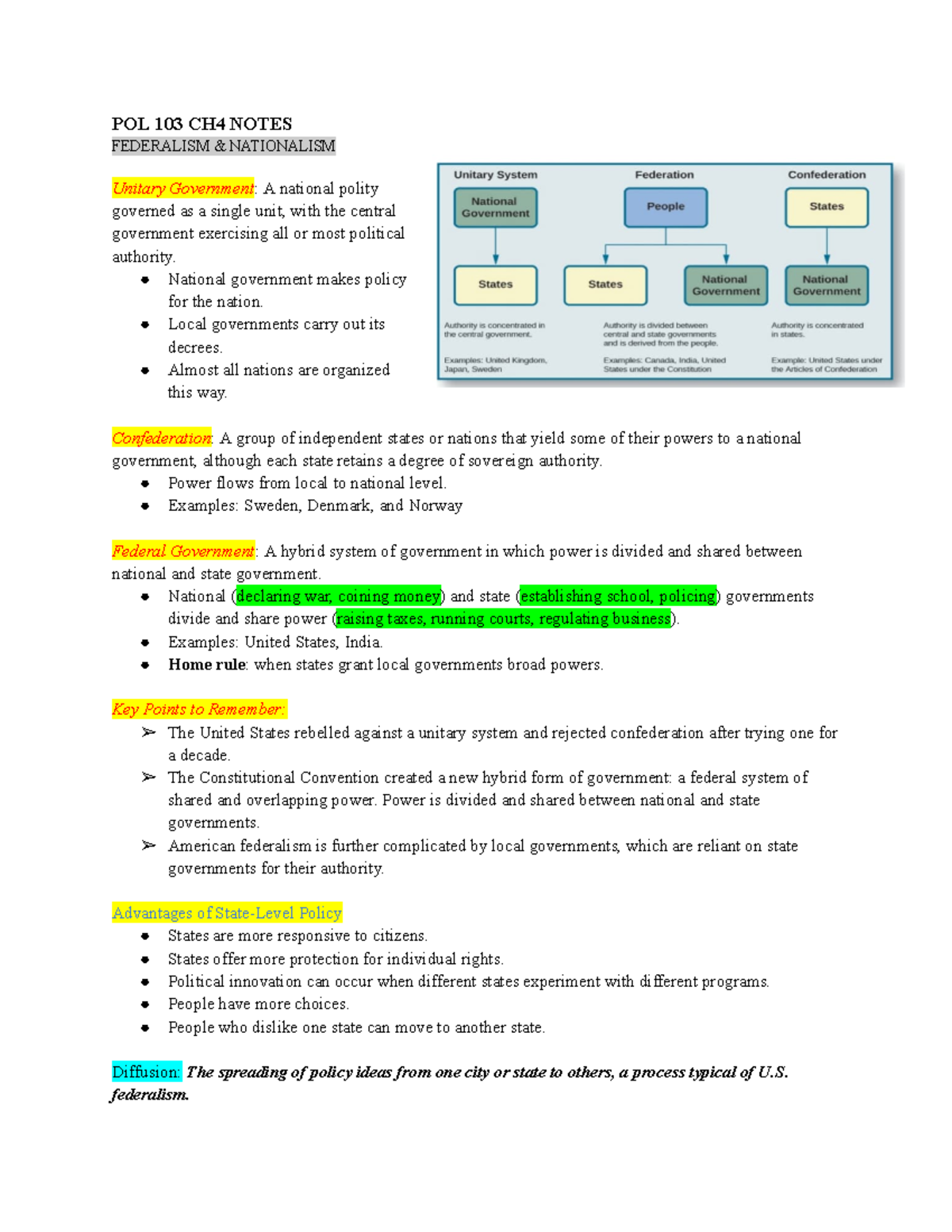 POL 103 CHP 4 Notes - POL 103 - CUNY - Studocu