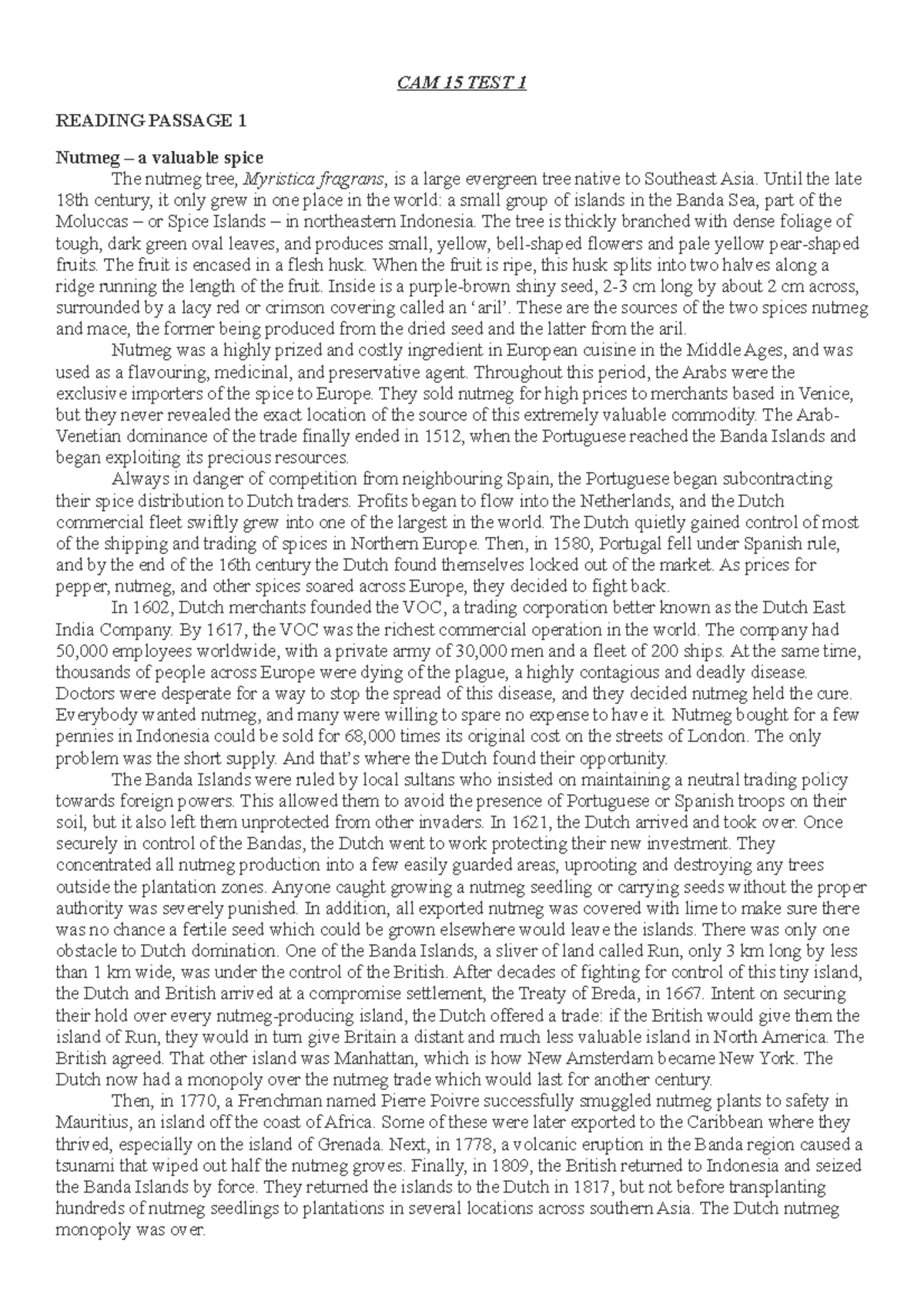 CAM 15 TEST 1-2 - Đề Reading and Listening cam 15 test 1 và 2 - CAM 15 ...