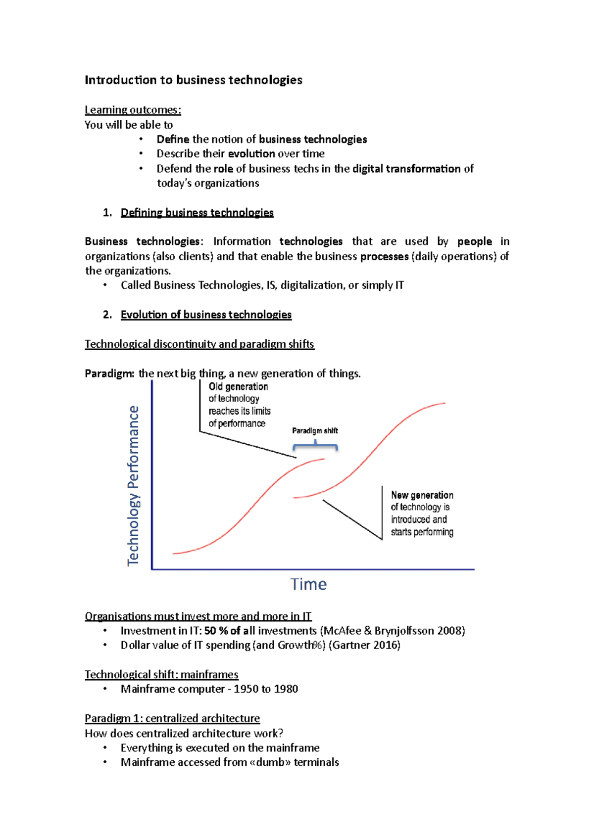 Introduction to business technologies - Introduction to business ...
