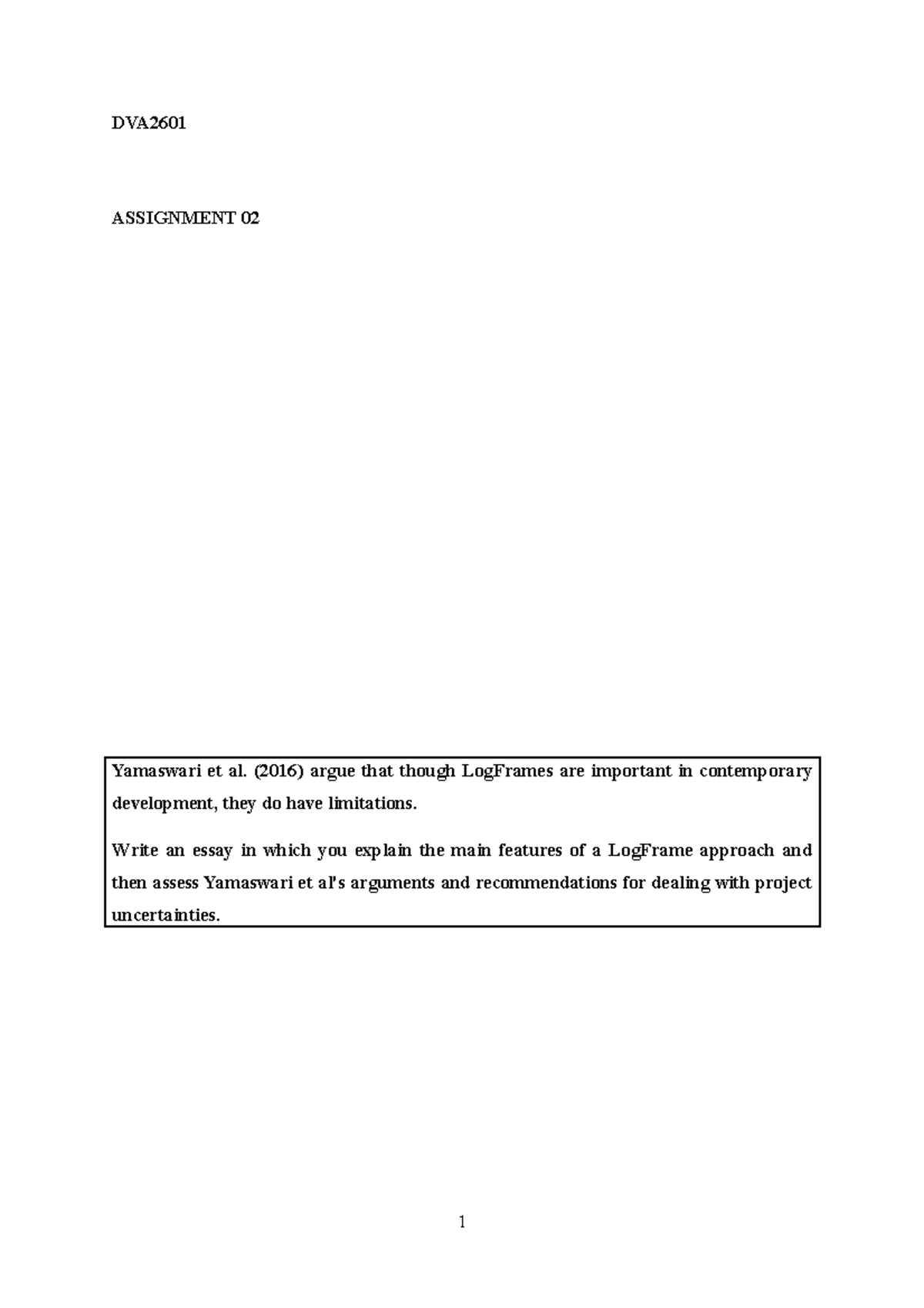 DVA2601 Ass 02 2022 2 - Assignment - DVA ASSIGNMENT 02 Yamaswari et al ...