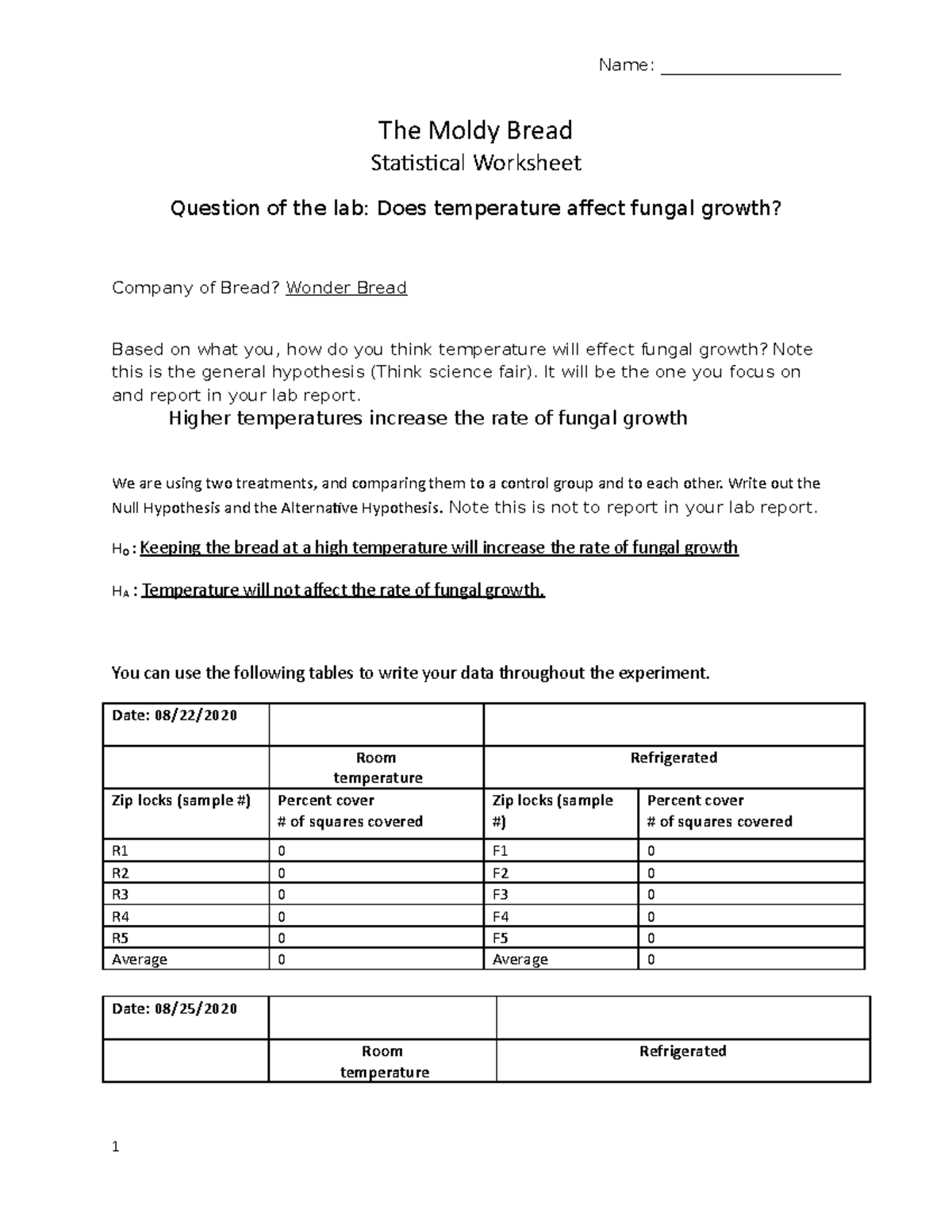 Lab 05 Worksheet: Fungi Among Us - Name: _____________________ The ...