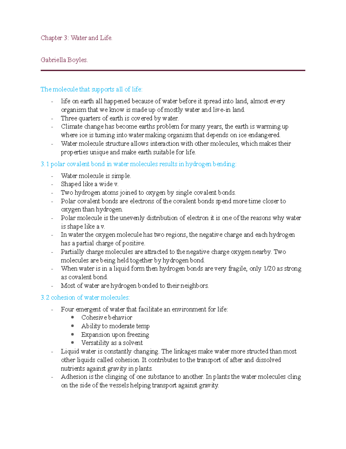 Chapter 3 - Professor Kier Ancona mandatory lecture notes 2 - Chapter 3 ...