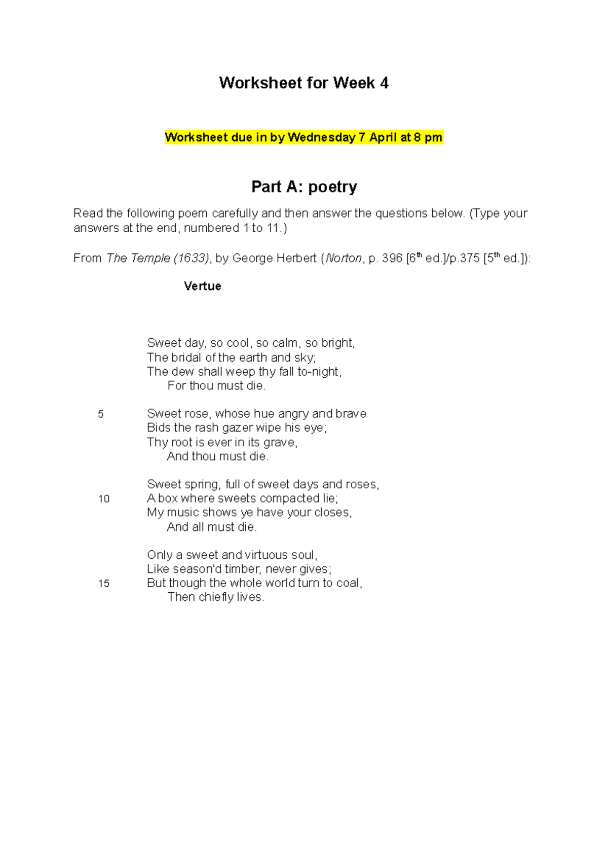 ENG110 Week 4 Worksheet - Worksheet for Week 4 Worksheet due in by ...