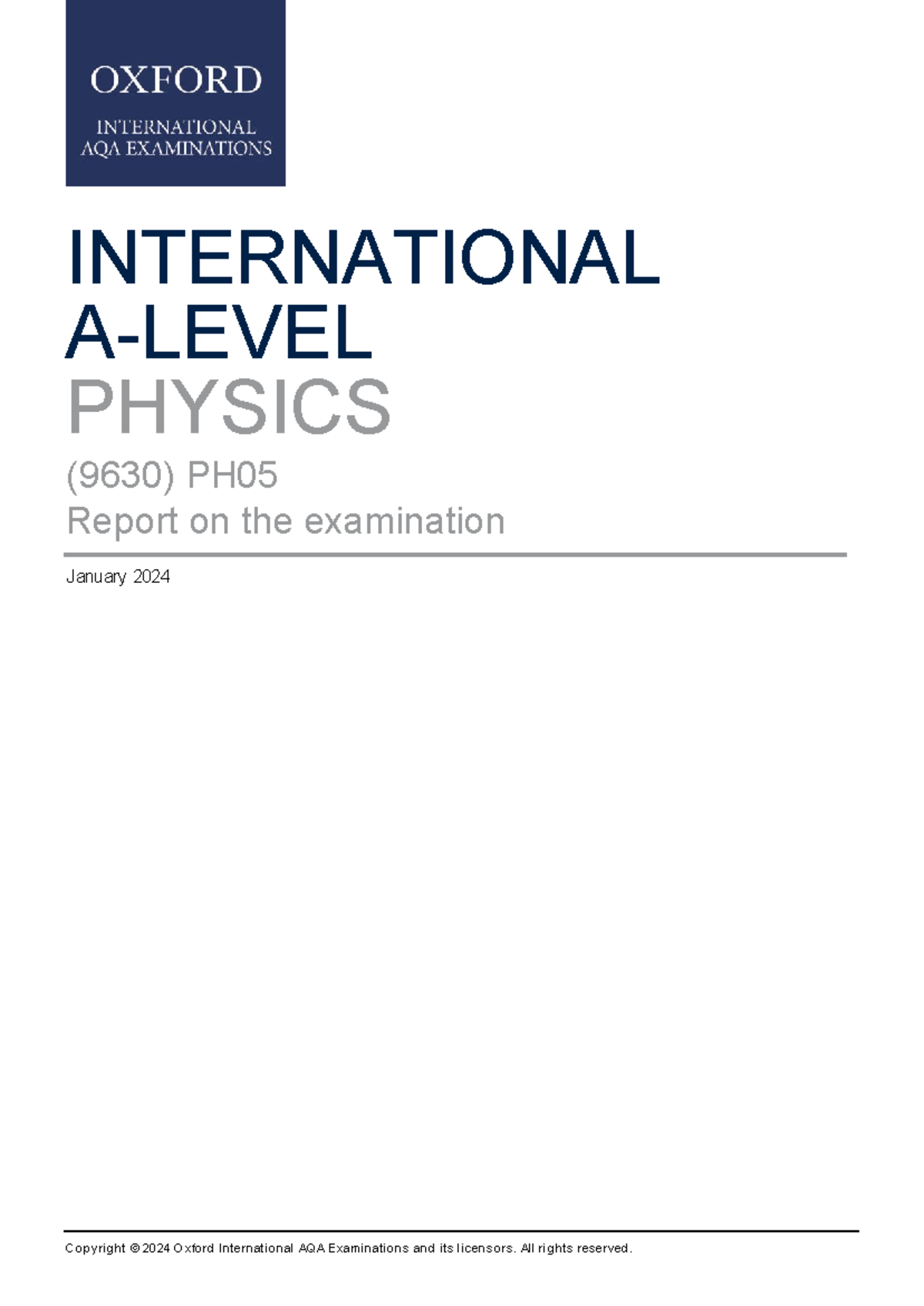 Oxford AQA 9630 PH05 WRE Jan24 1 - INTERNATIONAL A-LEVEL PHYSICS (9630 ...