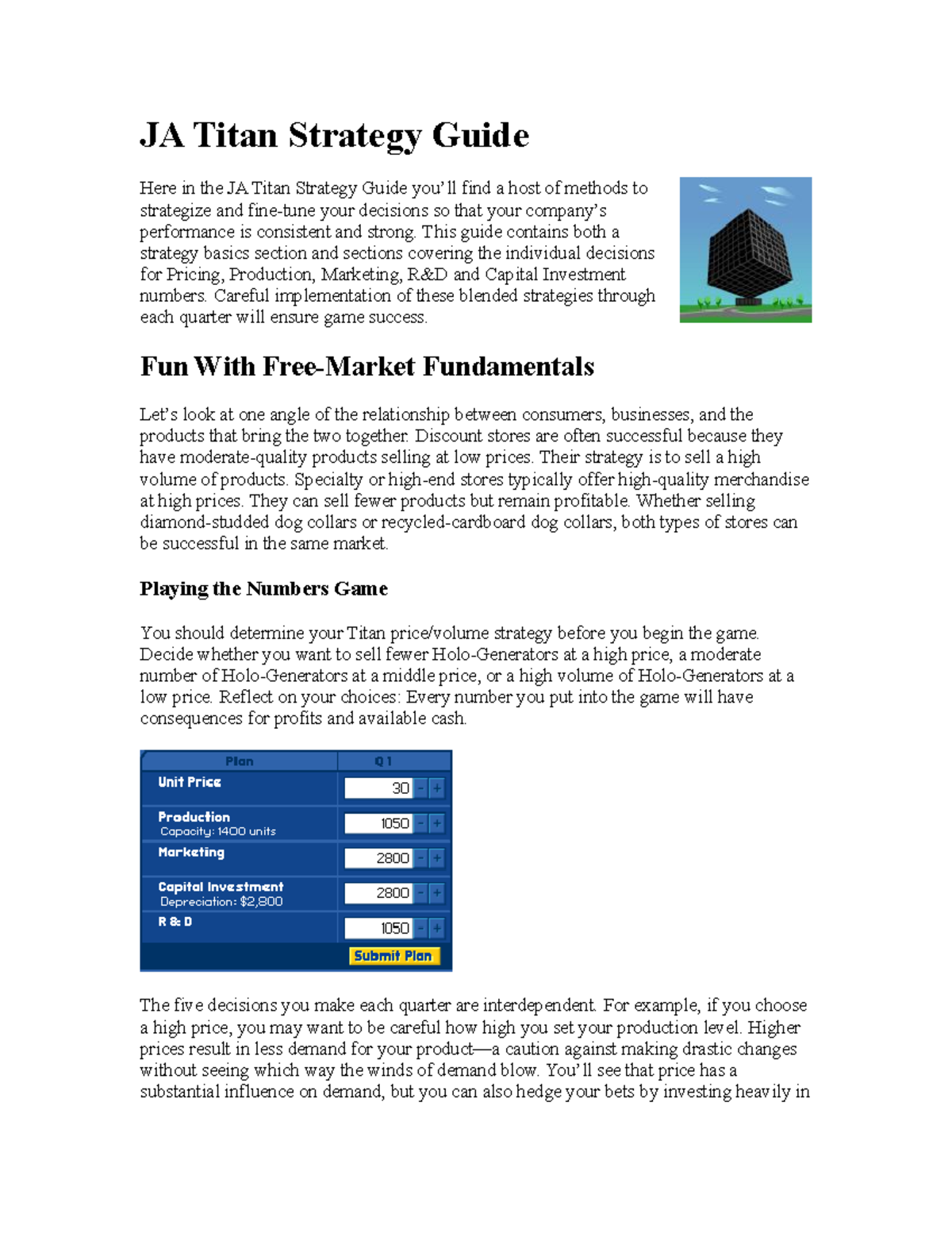 JA Titan Strategy Guide - This guide contains both a strategy basics ...