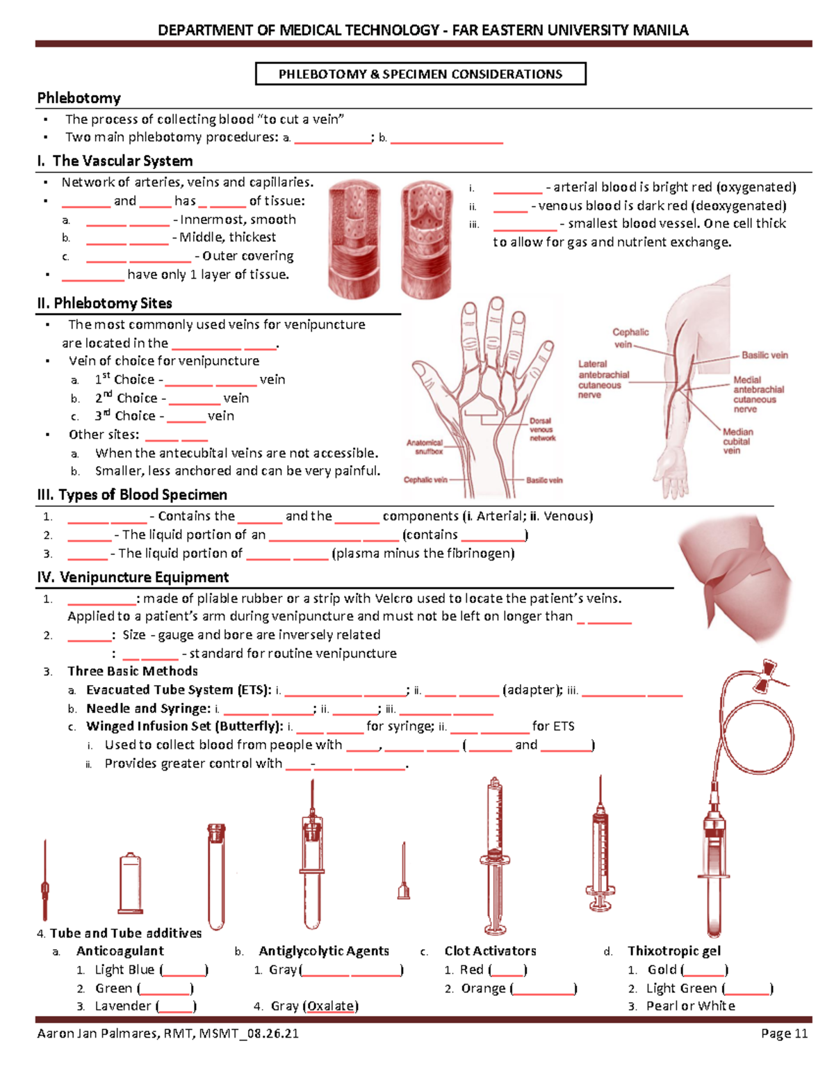 Week 4 - Phlebotomy and about Blood yehey - DEPARTMENT OF MEDICAL ...