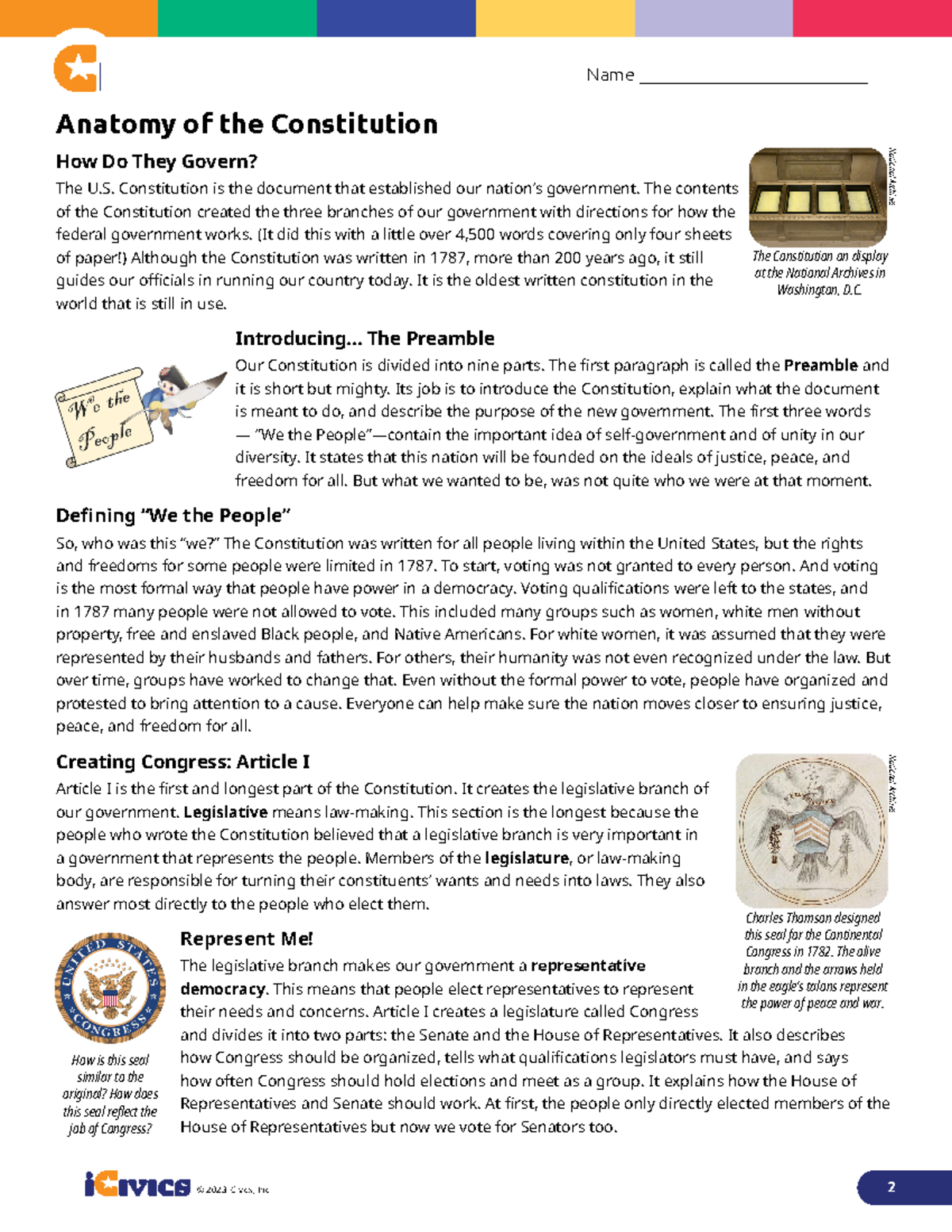 Anatomy of the Constitution - How Do They Govern? The U. Constitution ...