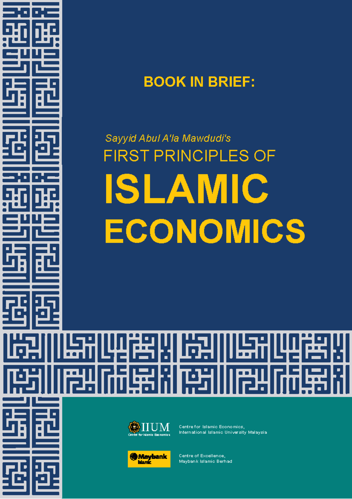 First Principle Islamic economy by syed mododi - ISLAMIC ECONOMICS BOOK ...