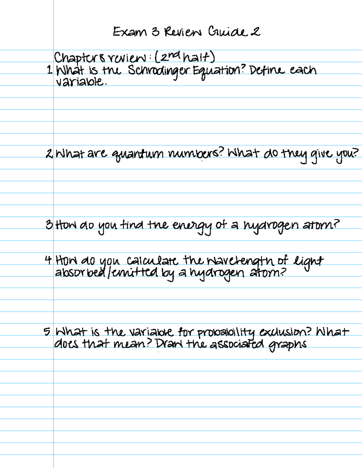 Exam 3 Review Guide 2 - Answers Exam 3 Review Guide 2 Chapters review ...