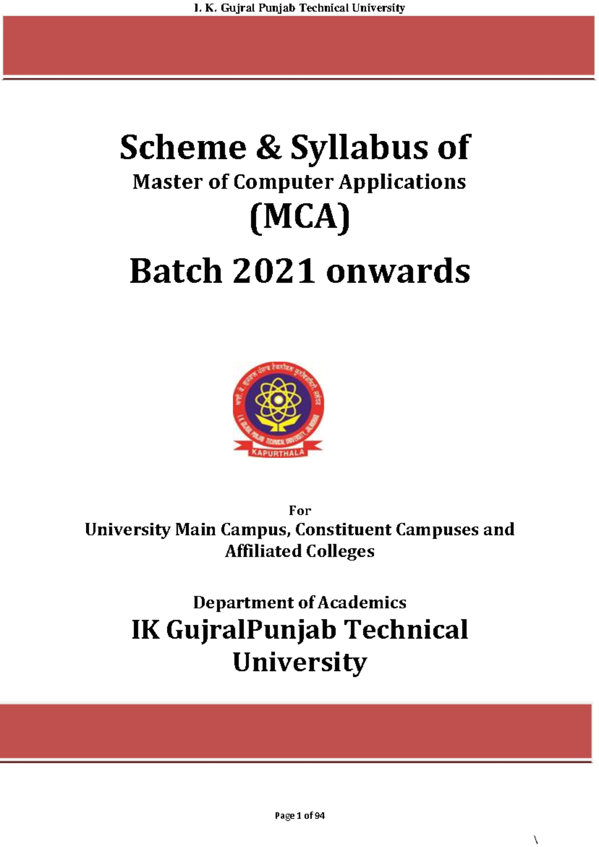 MCA-2021-Upto-4th-Sem 2 - Master of Computer Applications (MCA) Page 1 ...
