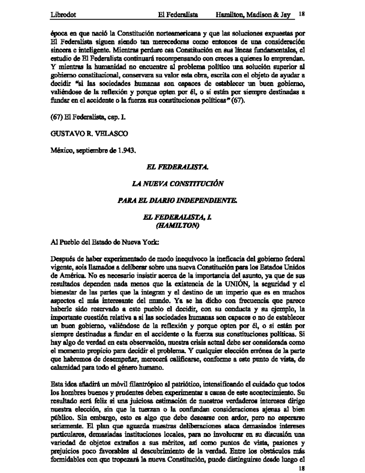 Hamilton EL FEDERALISTA - Librodot El Federalista Hamilton, Madison Jay ...