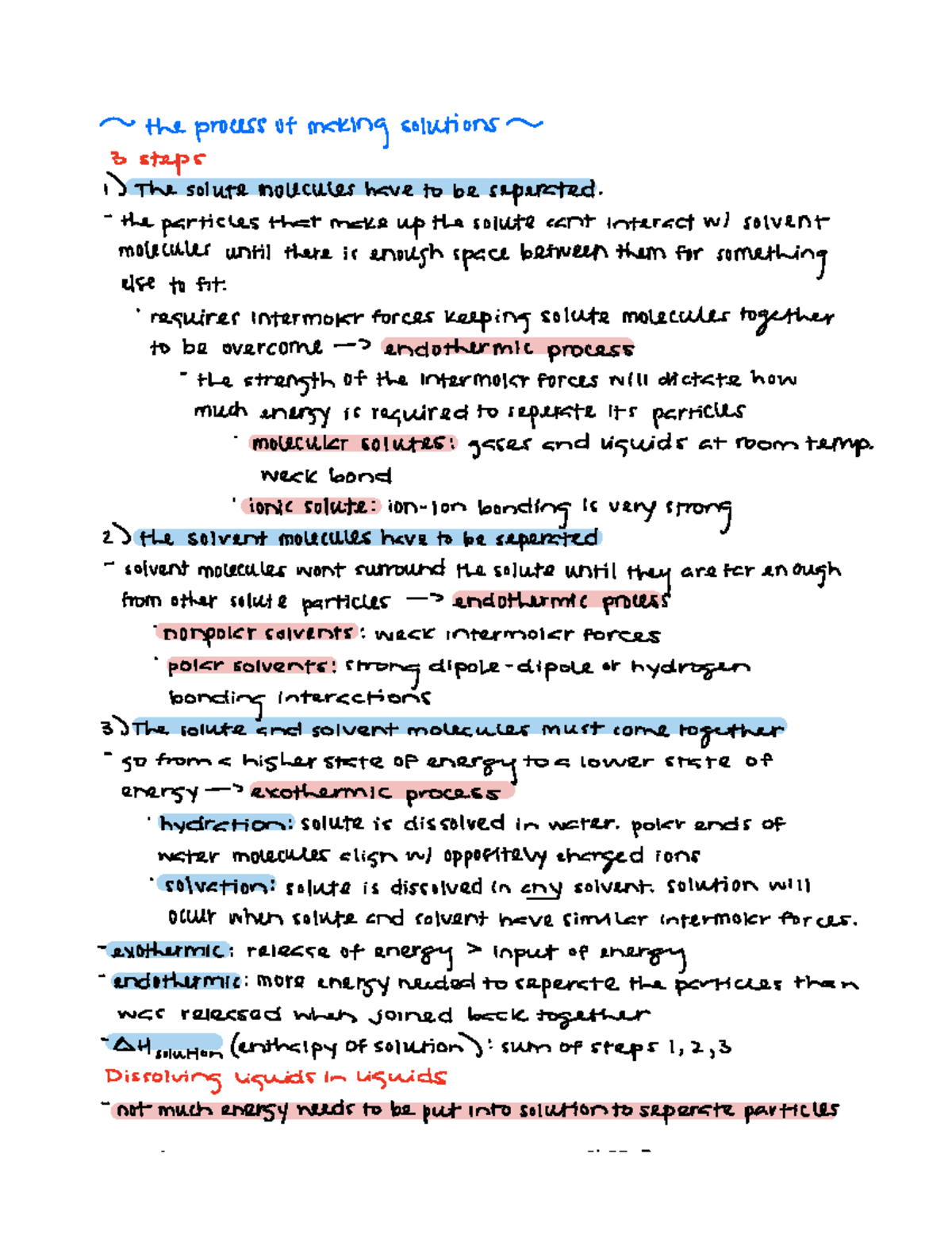 Section 3 - Lecture notes 10 - the process of ####### making solutions ...