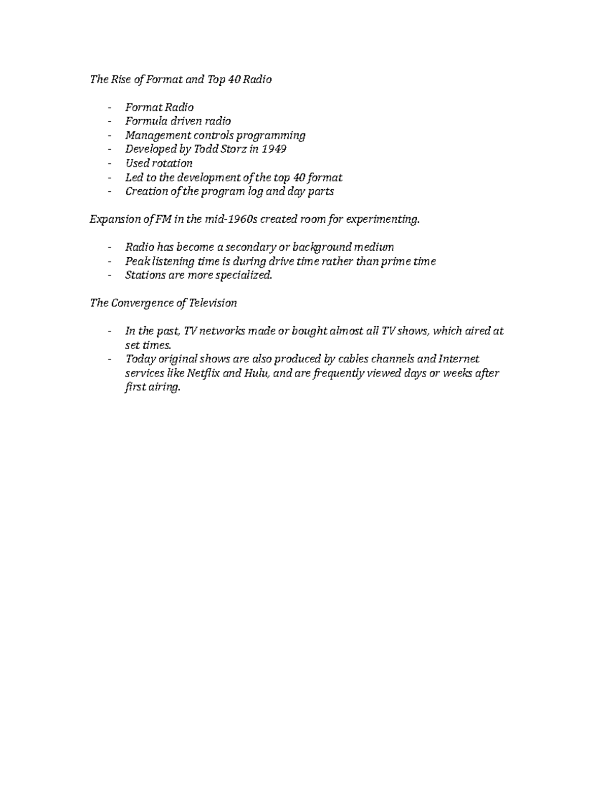 Radio Feb. 11 - Dr. Jeff Rassier - The Rise of Format and Top 40 Radio ...