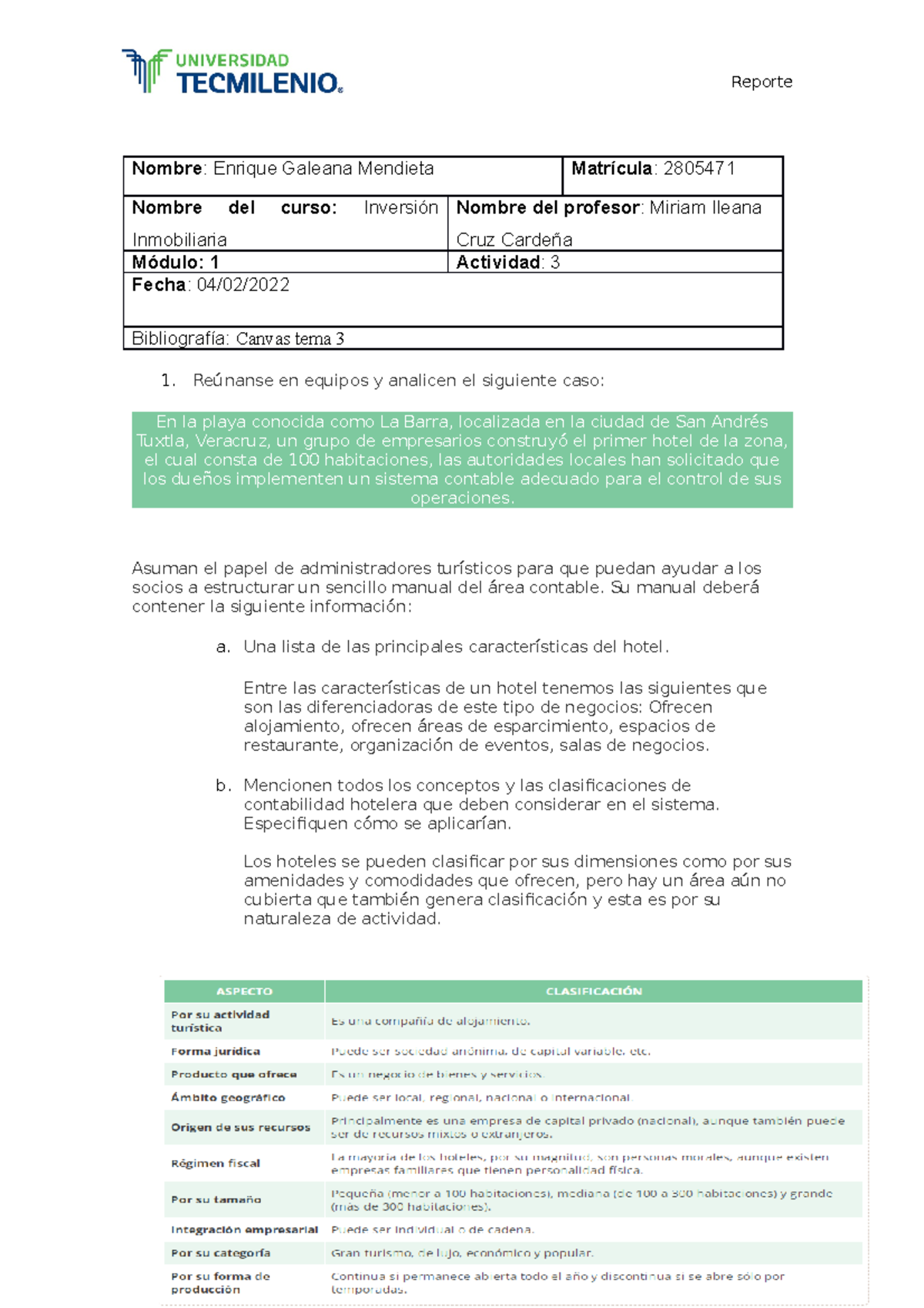 Actividad 3 Ejercicio de canvas complementario al tema 3 - Nombre : Enrique Galeana Mendieta ...