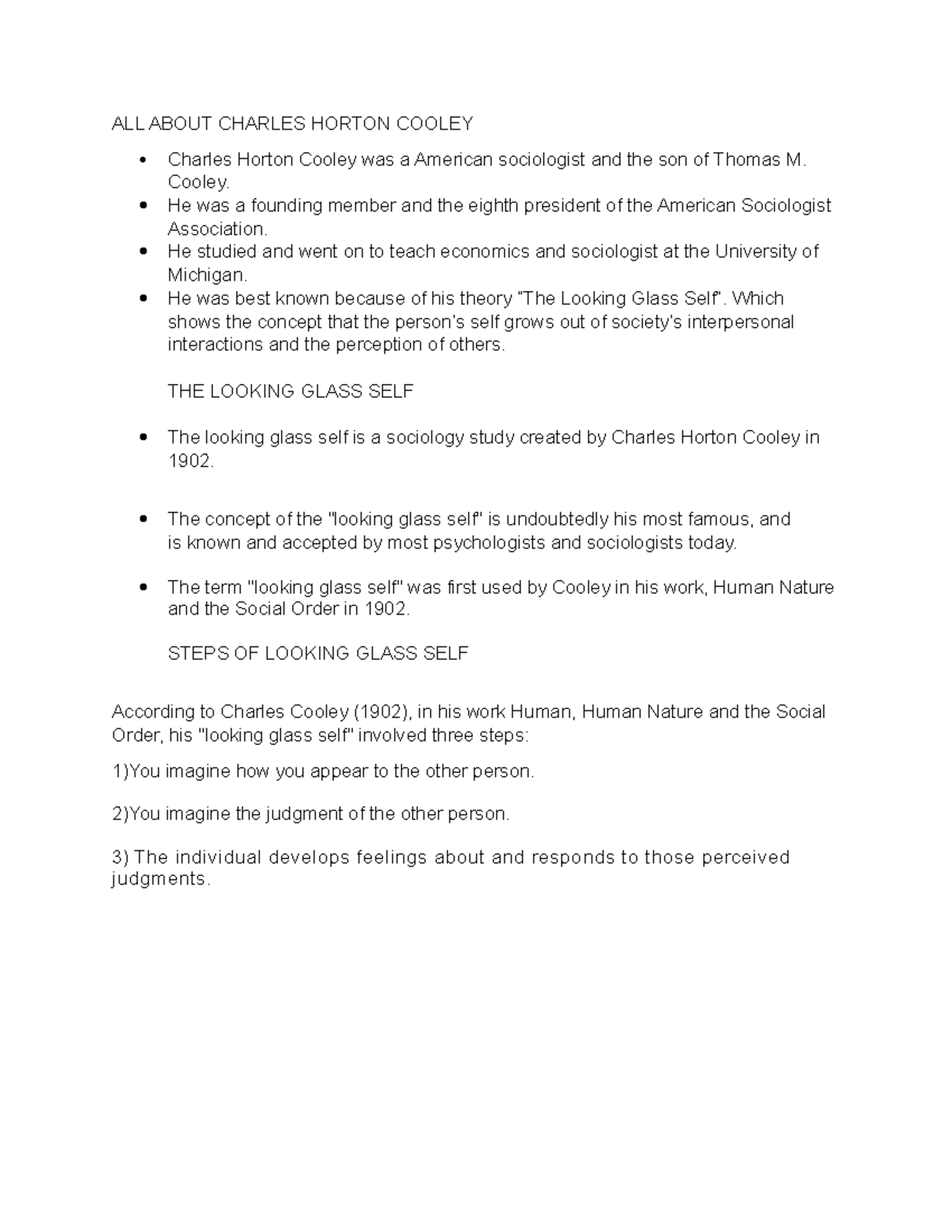 ALL About Charles Horton Cooley - ALL ABOUT CHARLES HORTON COOLEY ...