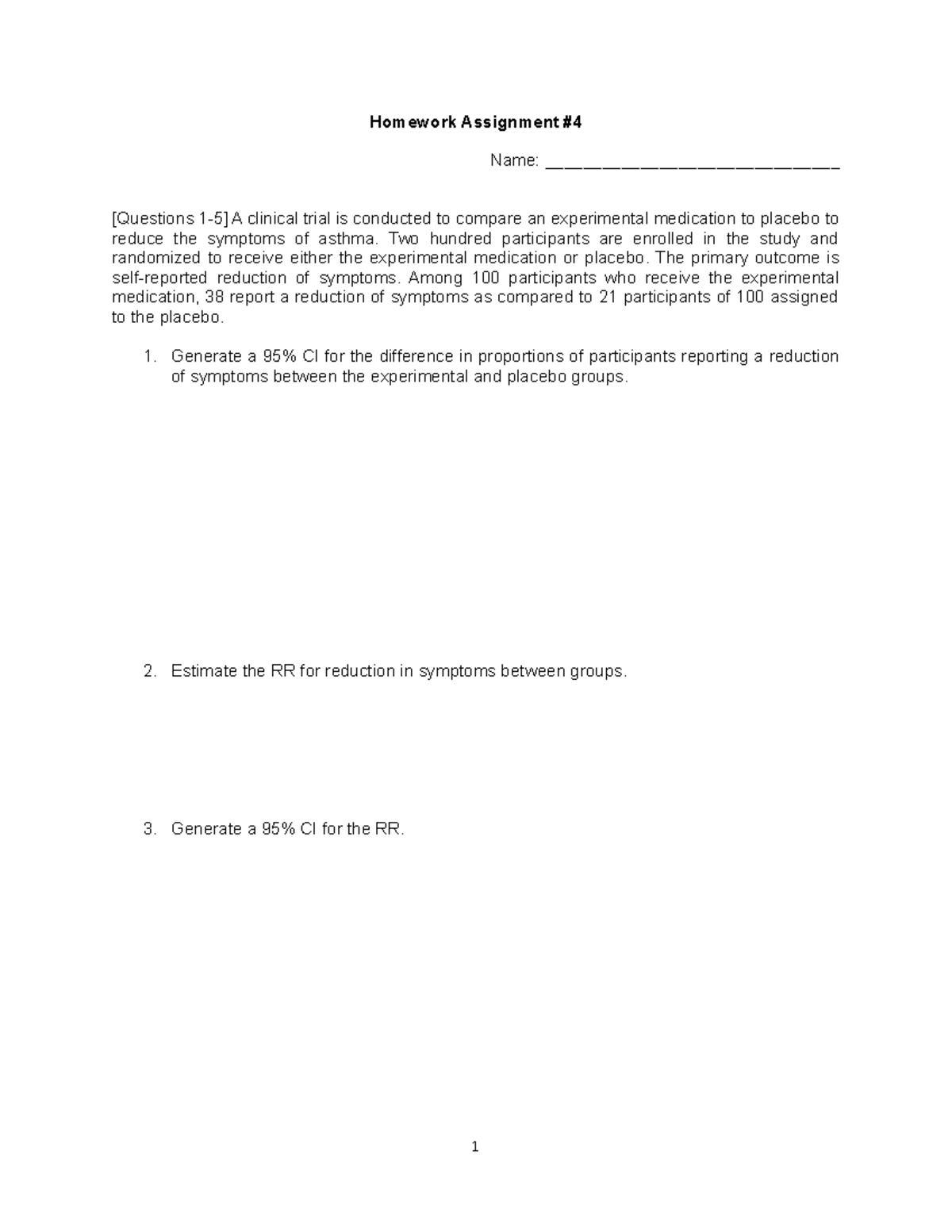 Statistical Analysis Questions in Clinical Trials and Studies - Studocu