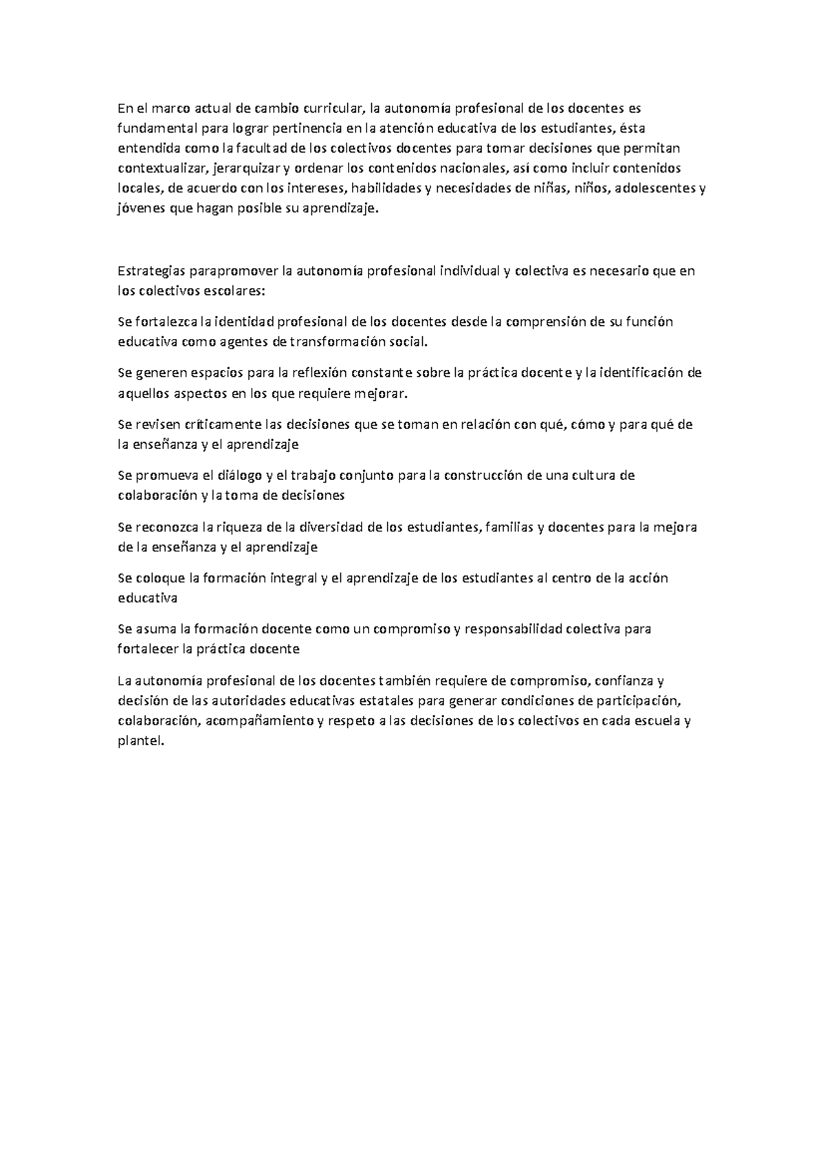 Autonomia profesional erick geovani - En el marco actual de cambio ...