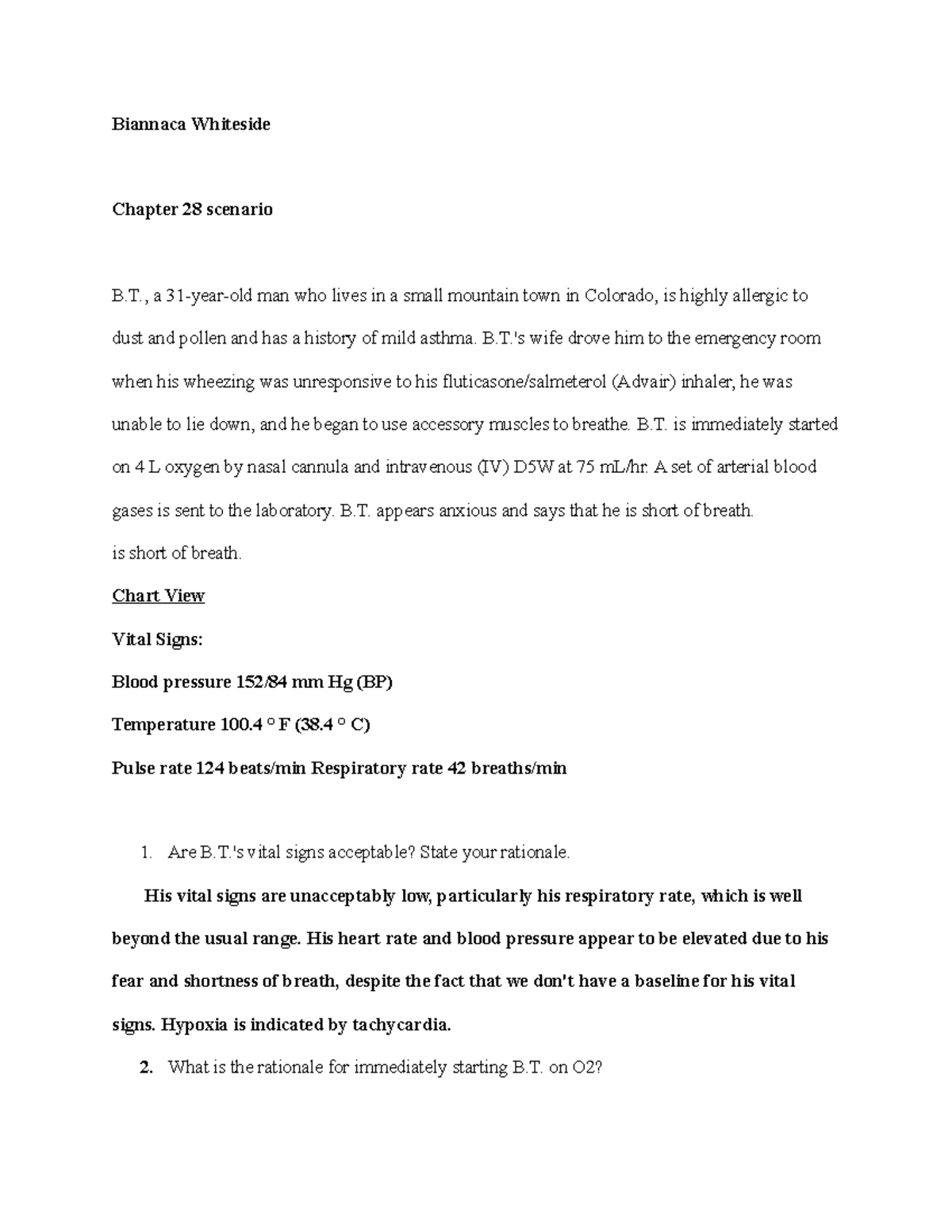 Case Study # 28 - Clinical judgement - Biannaca Whiteside Chapter 28 ...