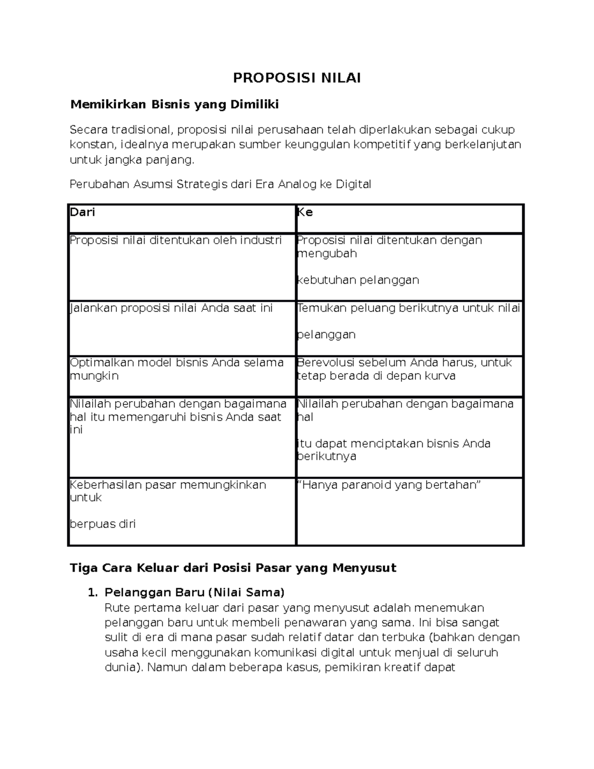 Proposisi Nilai - PROPOSISI NILAI Memikirkan Bisnis yang Dimiliki ...