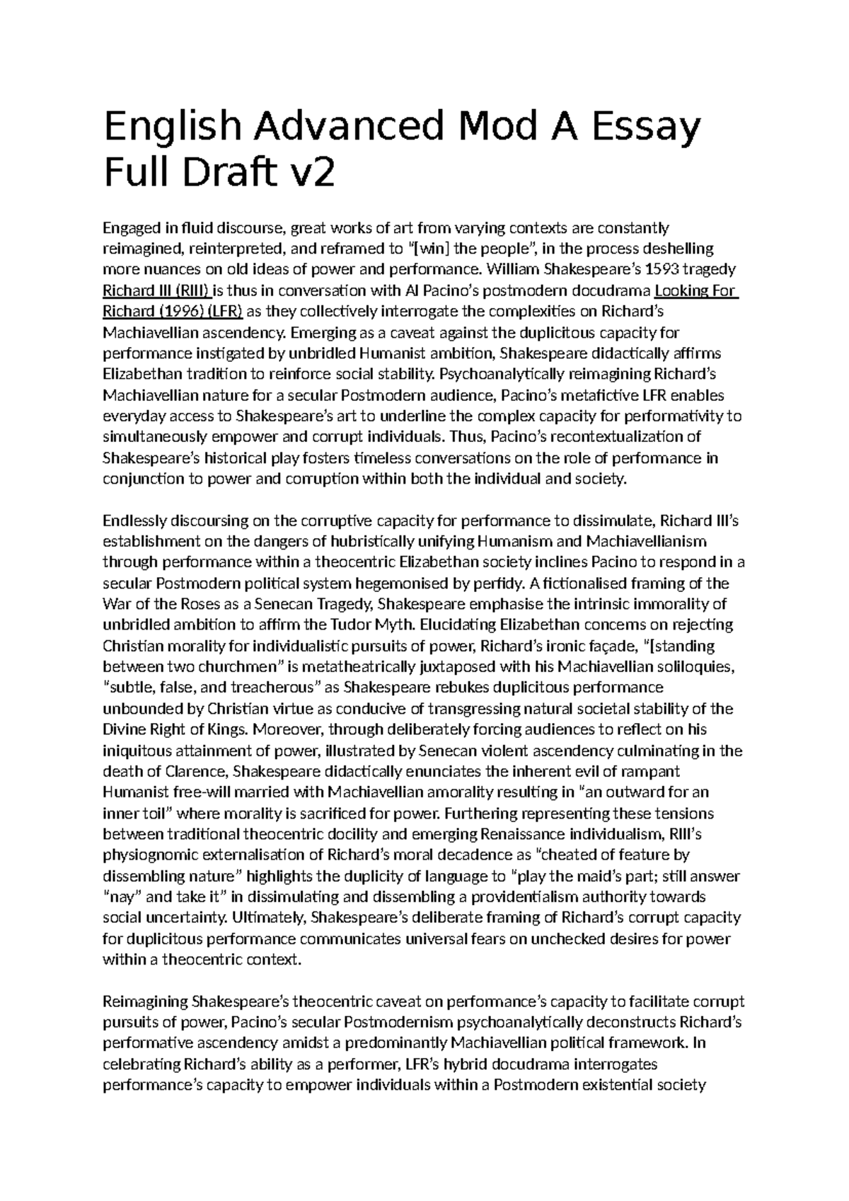 English Advanced Mod A Essay Full v2 Draft v2 - English Advanced Mod A Essay Full Draft v ...