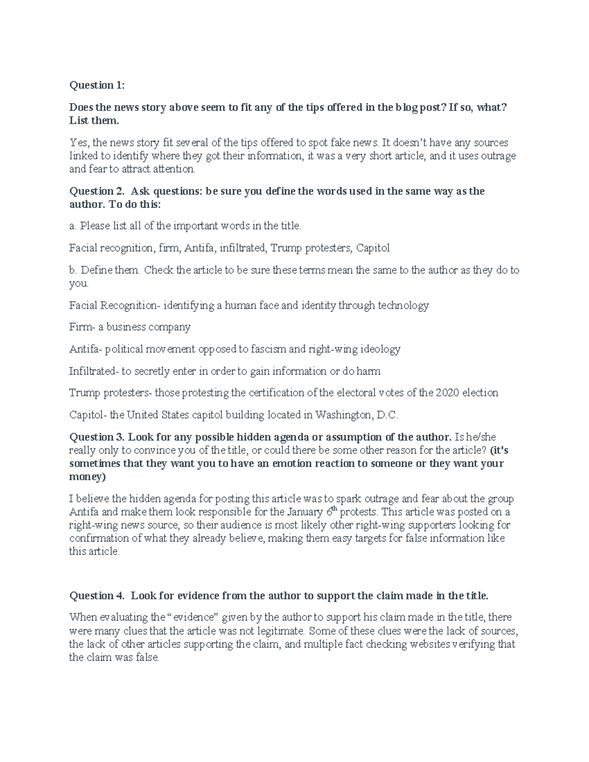 Critical Thinking Assignment - Question 1: Does the news story above ...