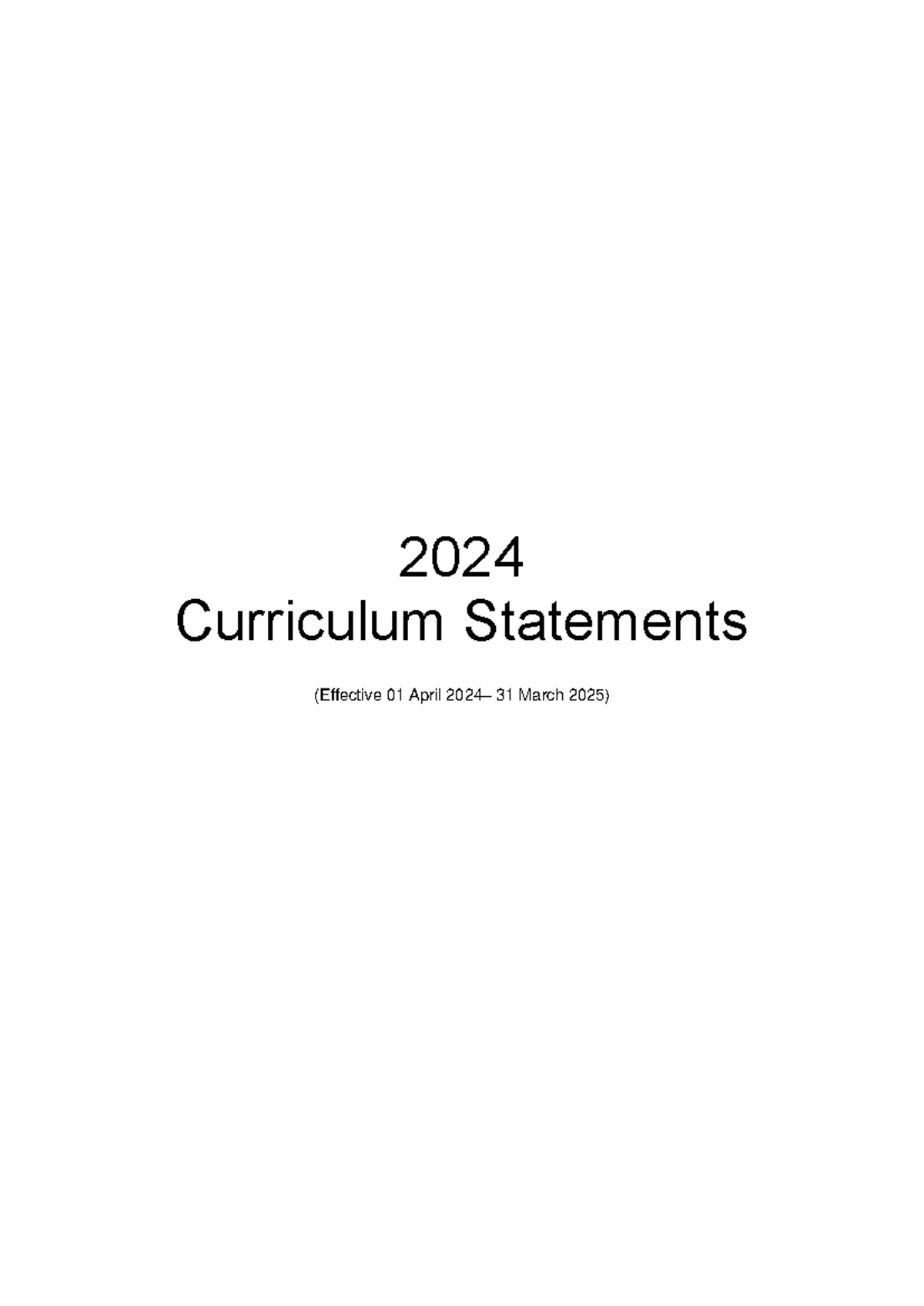 ICB Curriculum Statements 2024 - 2024 Curriculum Statements (Effective ...